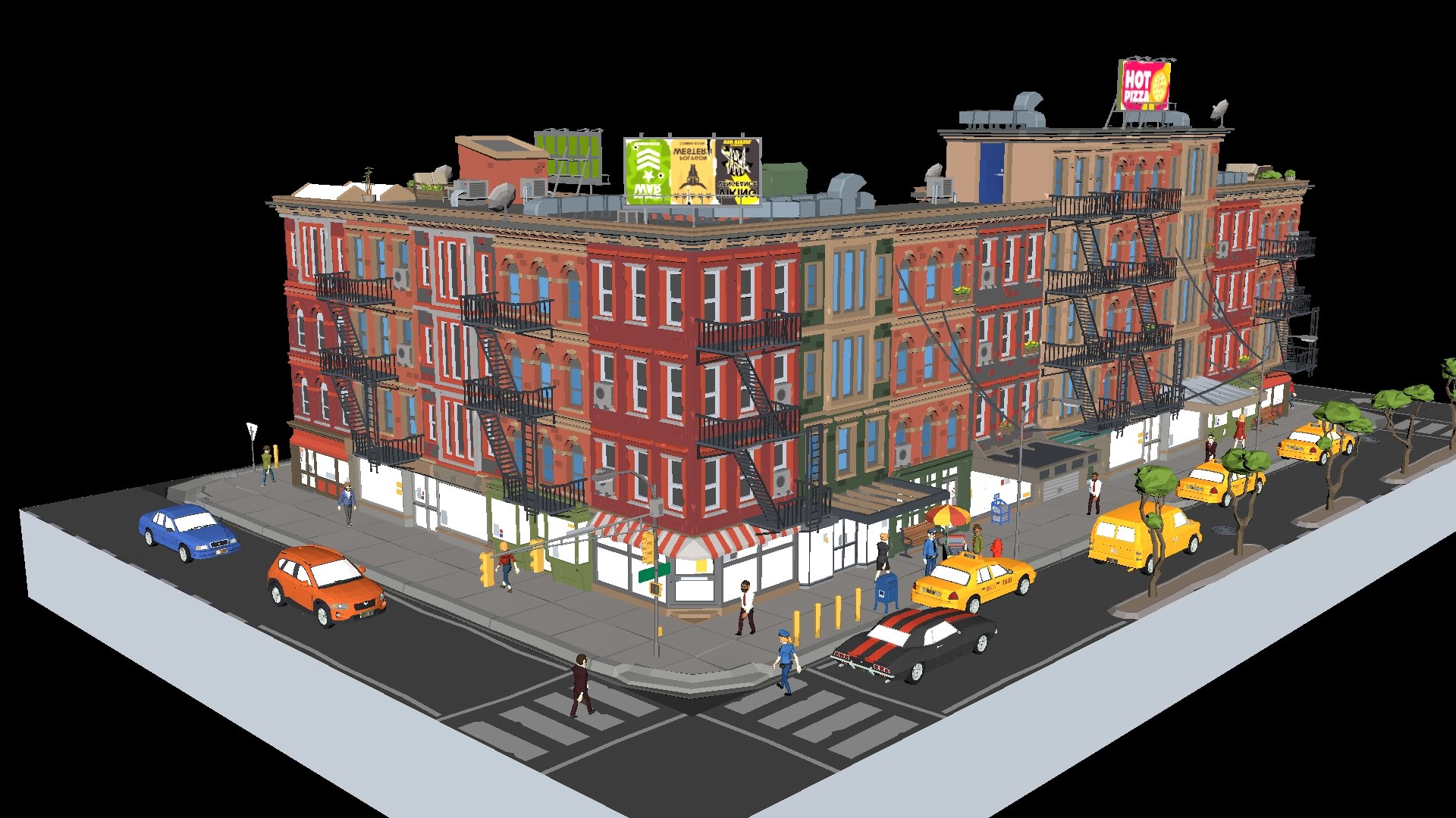 Polygon City Pack Environment With Atlas Texture 3D Model - TurboSquid ...