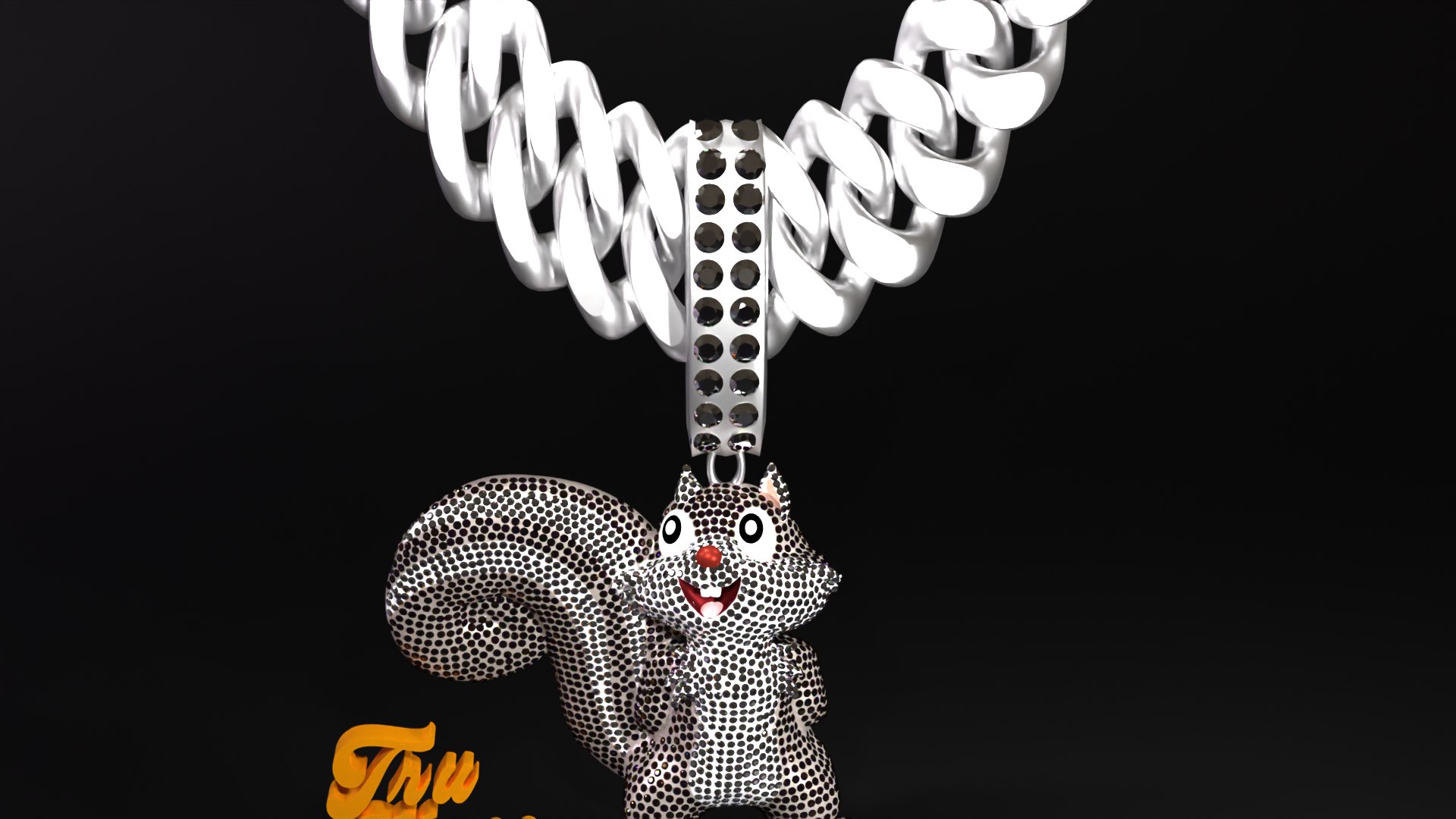 Diamond Squirrel Cuban Link Chain model - TurboSquid 2023311
