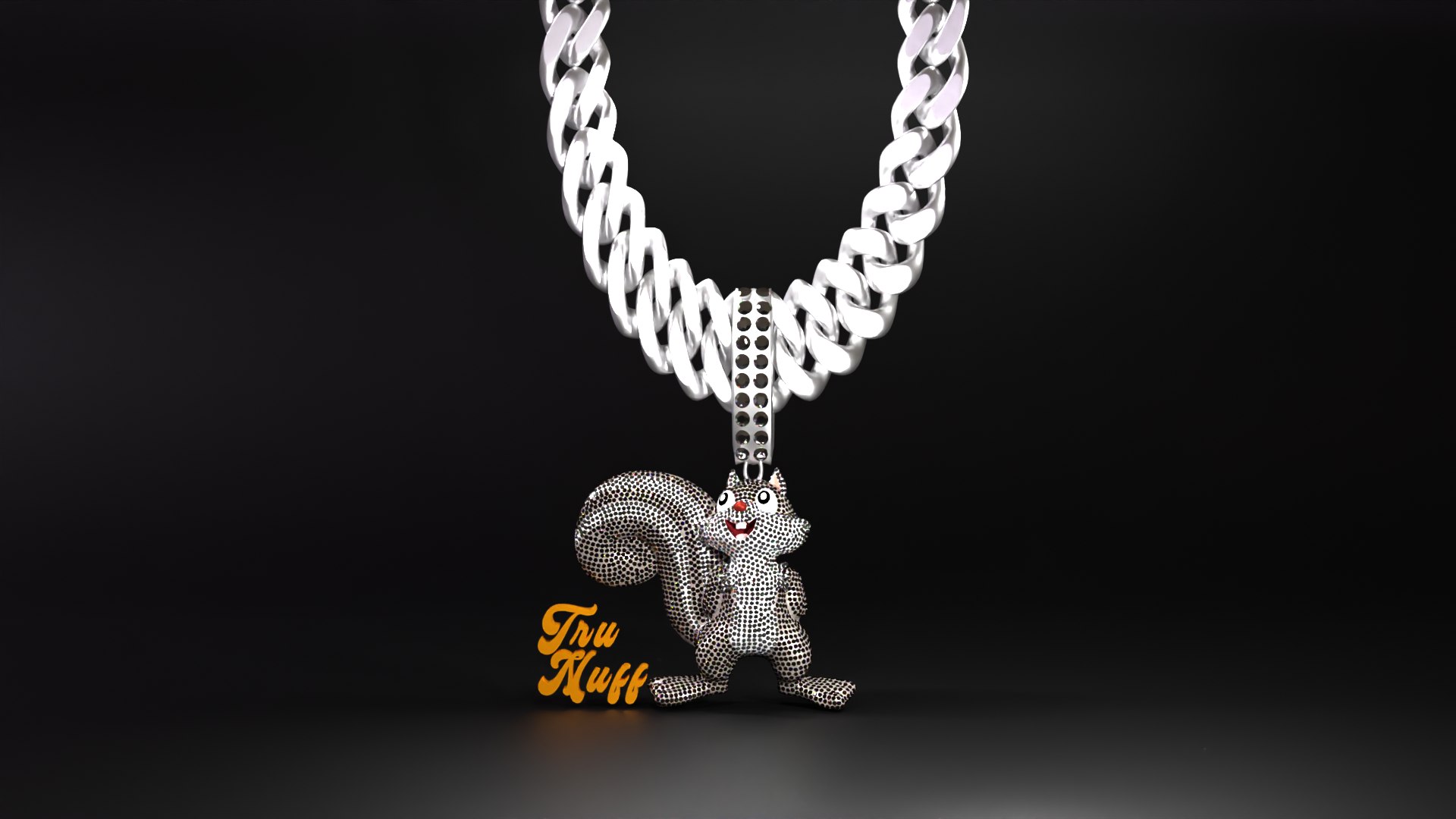 Diamond Squirrel Cuban Link Chain model - TurboSquid 2023311