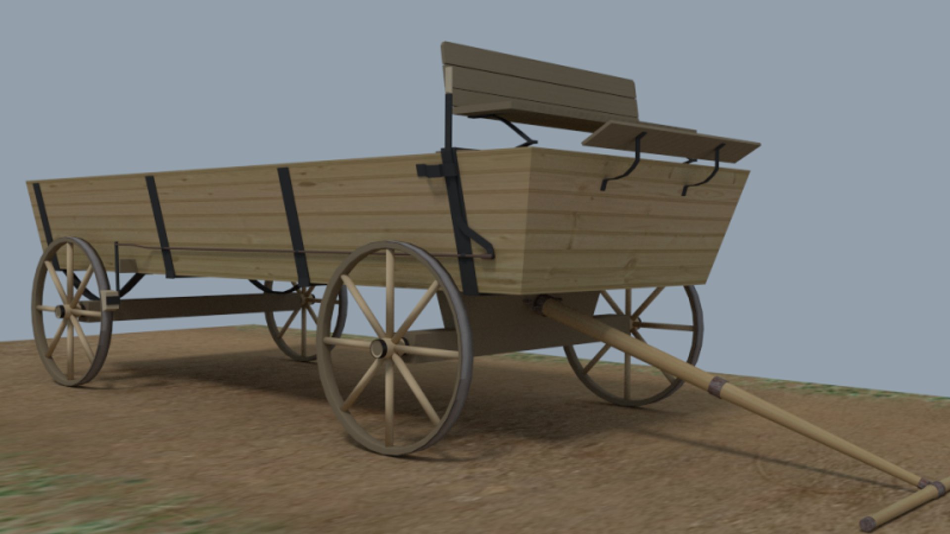 3d Model Buckboard Wagon