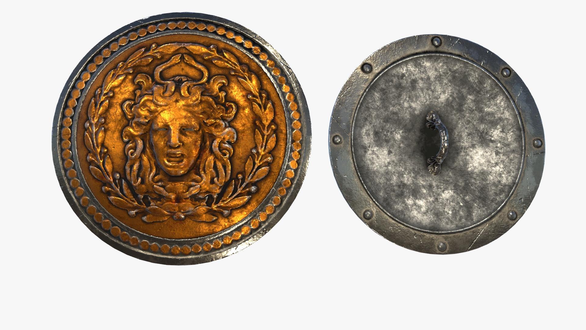 3D Fantasy Shield RPG Aspis Porpax Greek Buckler Heater Hoplite Kite ...