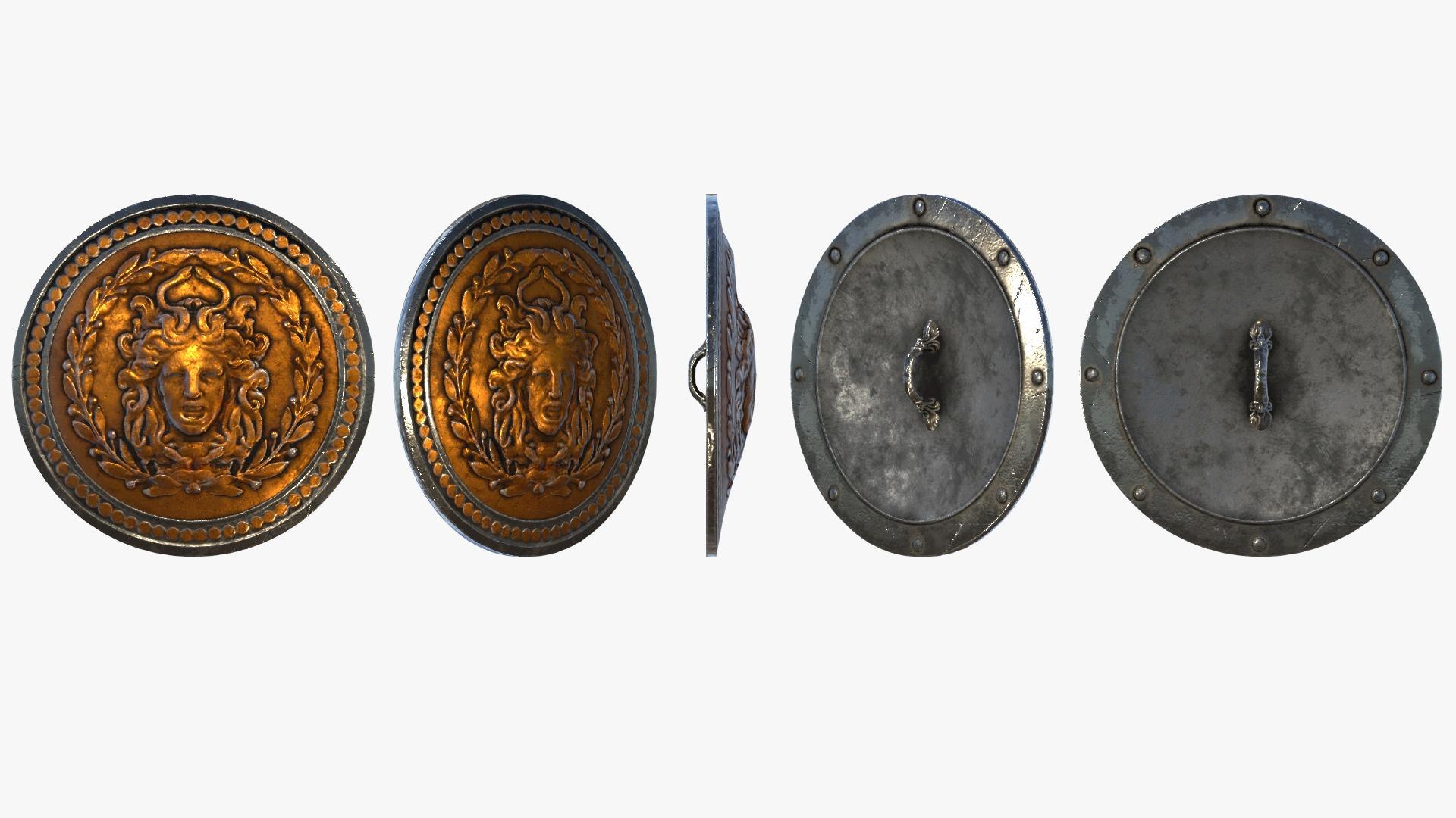 3D Fantasy Shield RPG Aspis Porpax Greek Buckler Heater Hoplite Kite ...