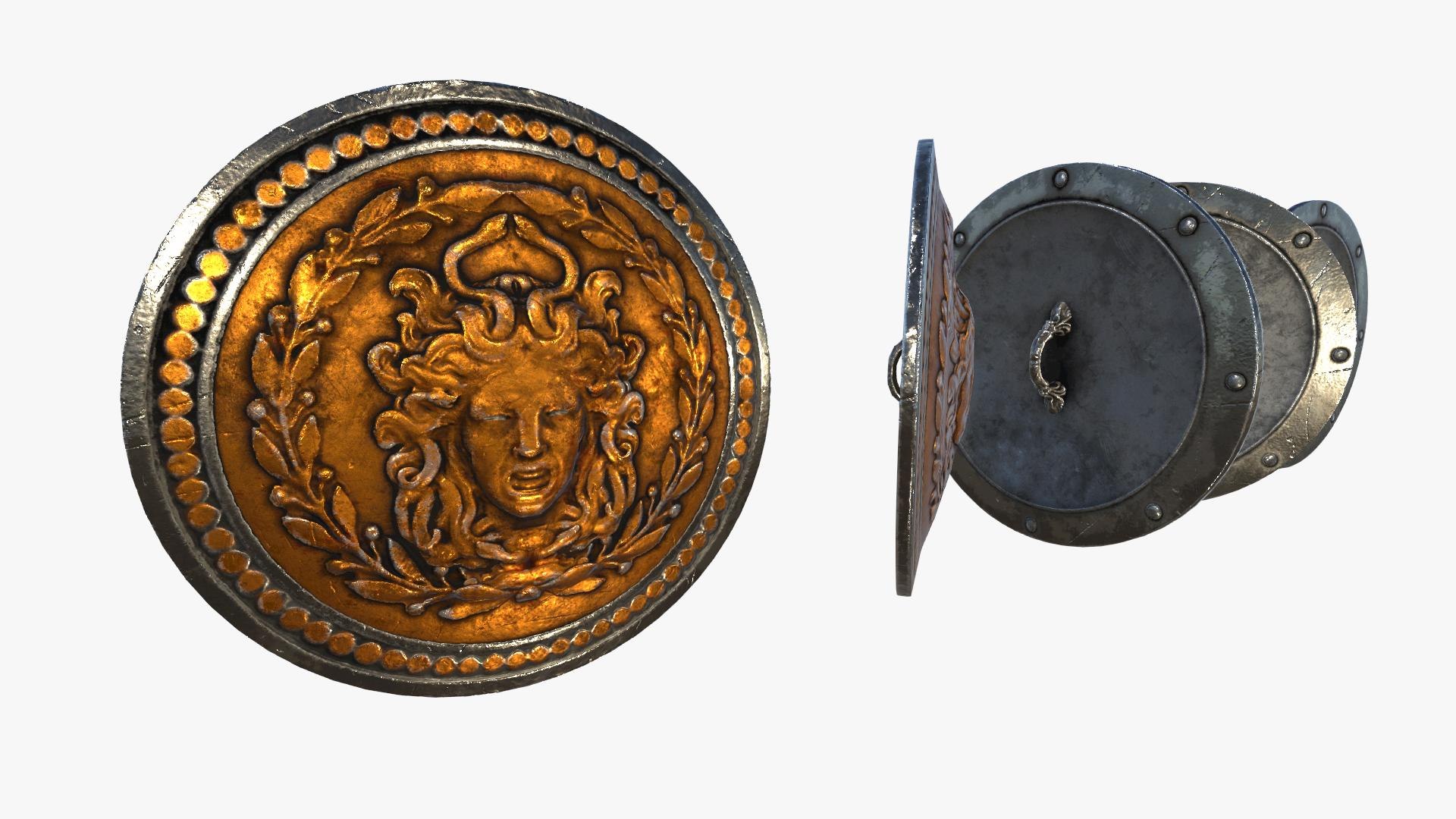 3D Fantasy Shield RPG Aspis Porpax Greek Buckler Heater Hoplite Kite ...