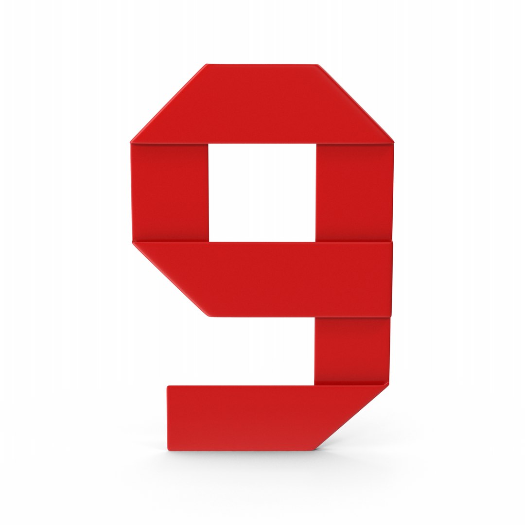 Red Ribbon Number 9 3D Model - TurboSquid 2166259