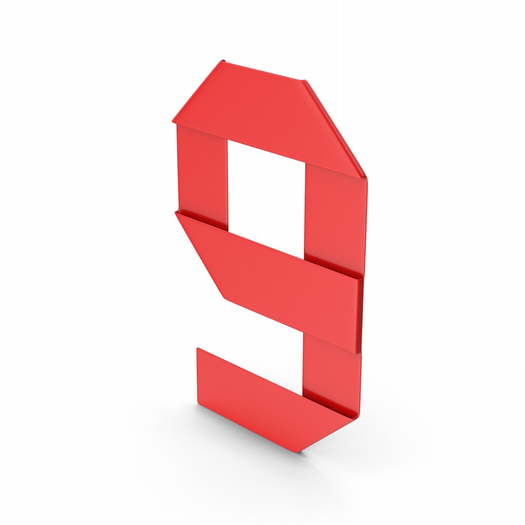 Red Ribbon Number 9 3D Model - TurboSquid 2166259