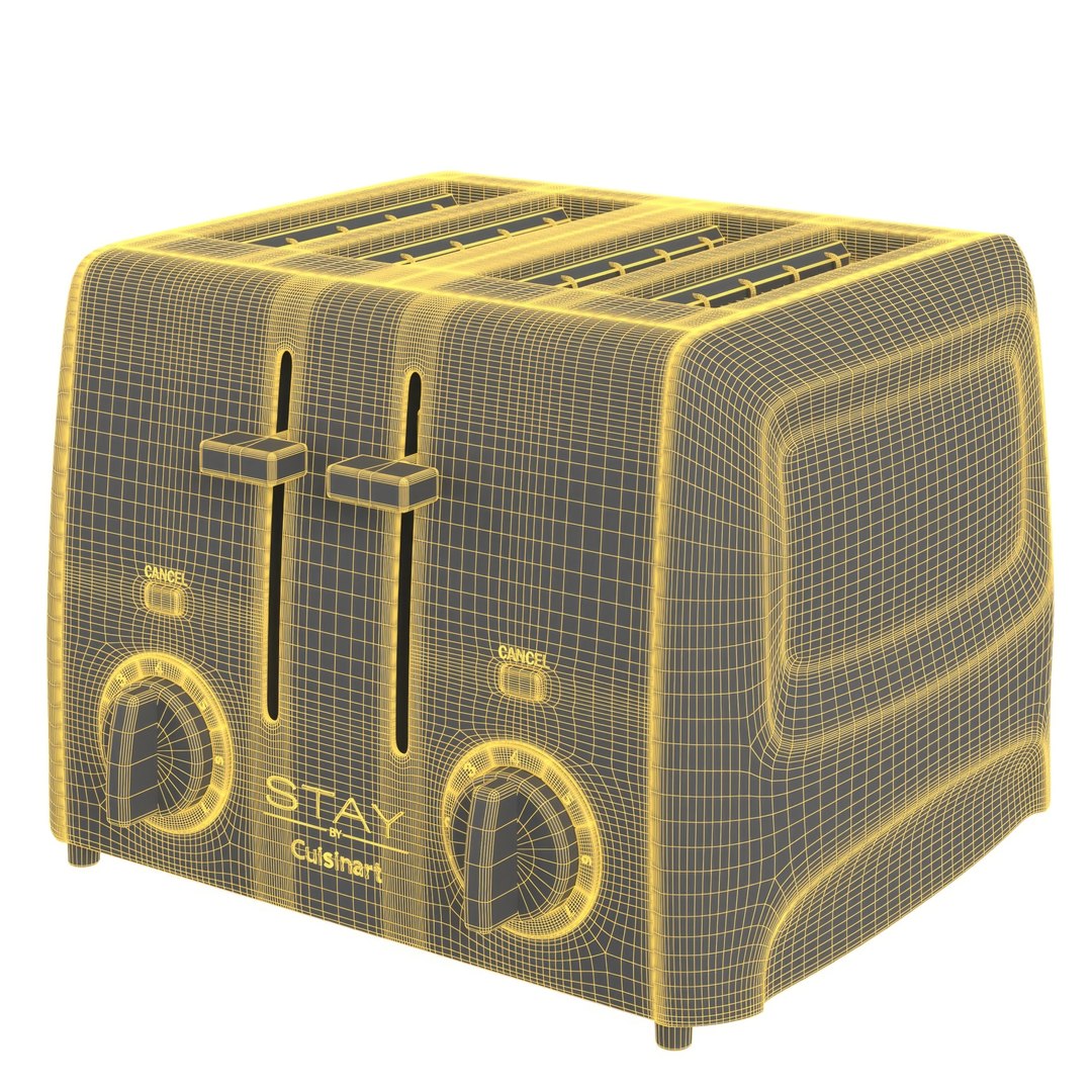 Cuisinart WST480 4 Slice Stainless Steel Toaster PBR 3D Model ...