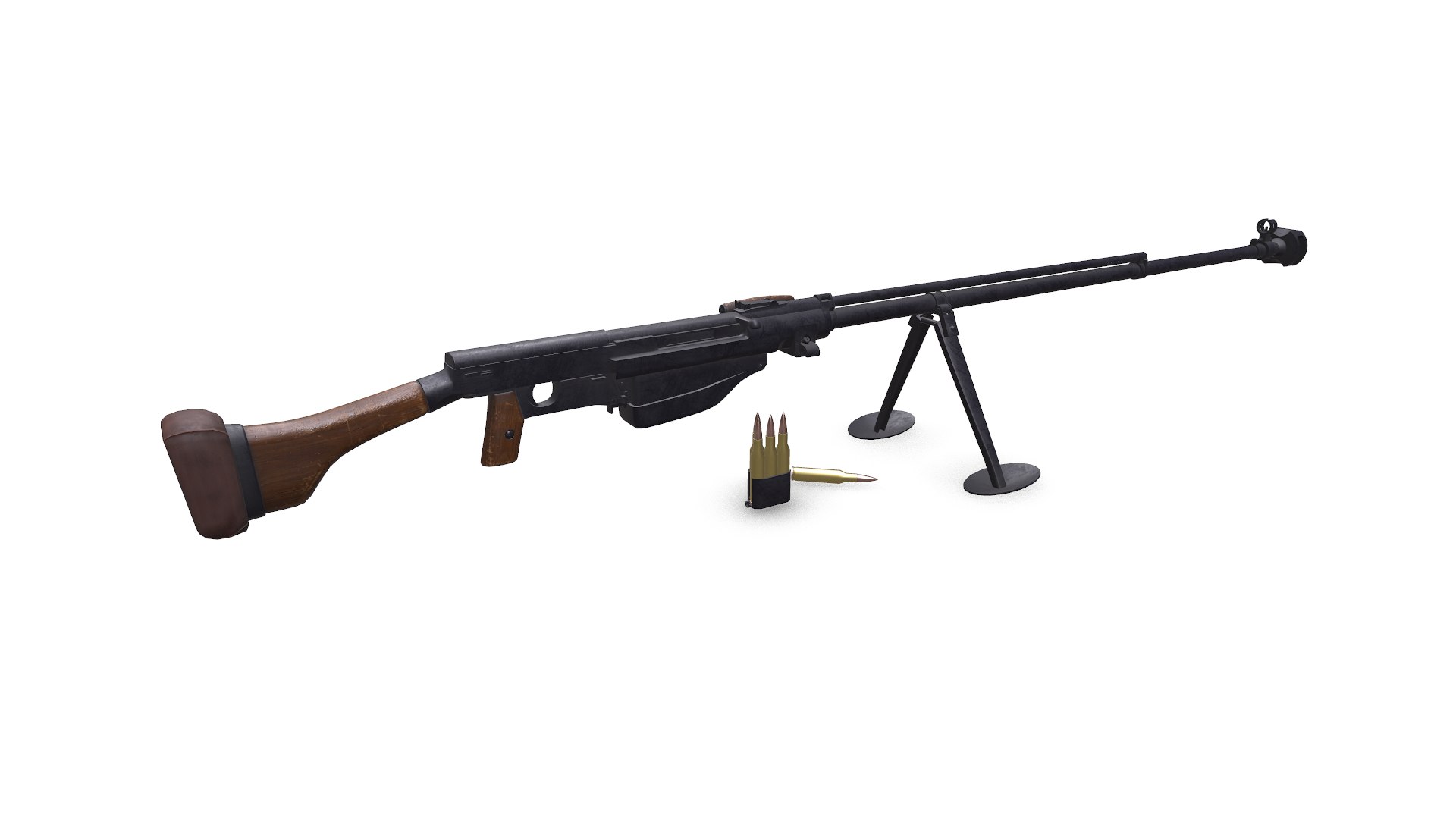 modelo 3d PTRS-41 Anti-tank Rifle Low-poly PBR - TurboSquid 2015606