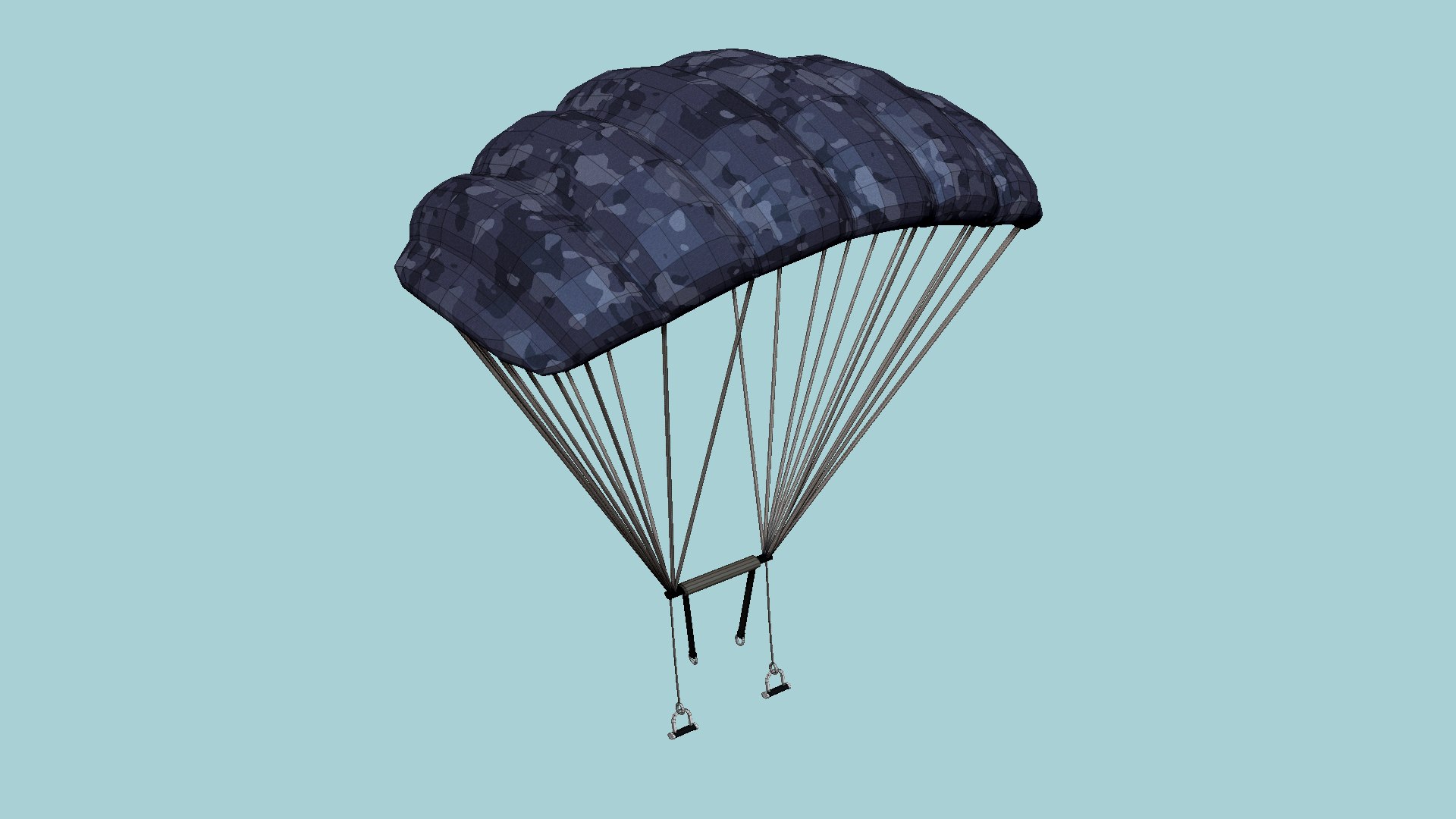 Parachute A12 Blue Camouflage - Character Accessories Design 3D Model ...