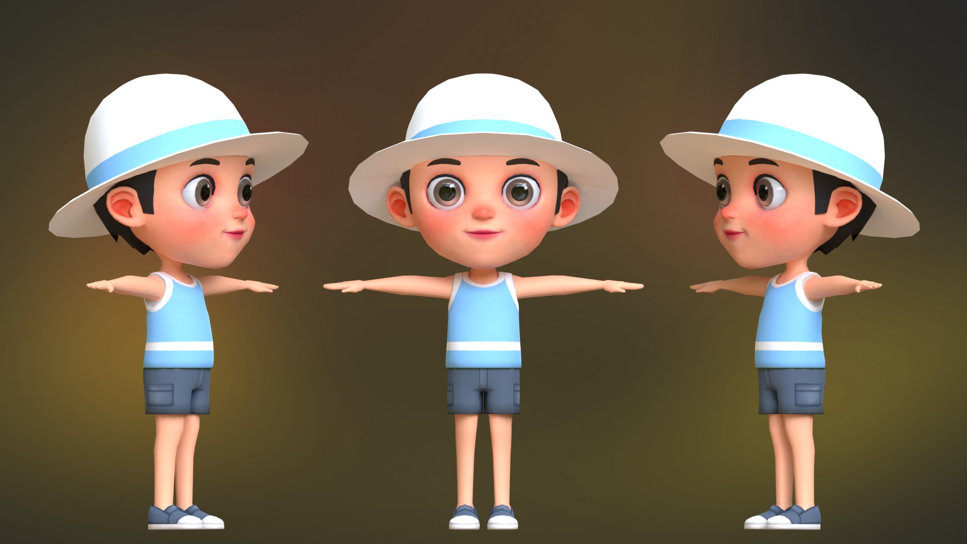 Kid Character Summer Outfit Model - TurboSquid 1892168