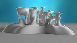 3d abstract art layer model