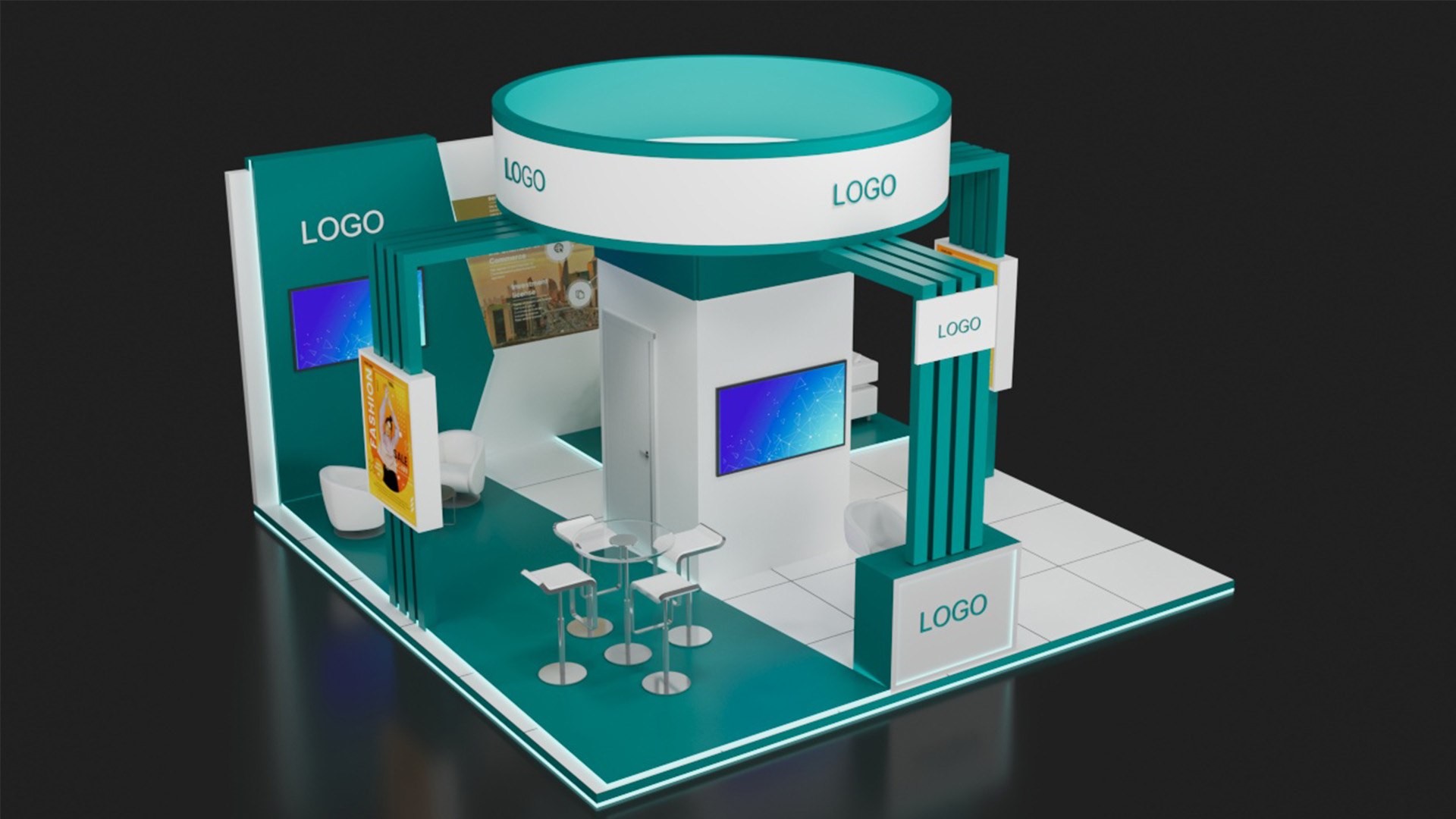 3D 6x6 Meter Exhibition Booth - TurboSquid 2254562