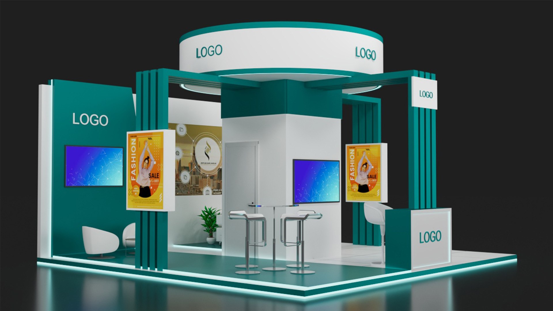 3D 6x6 Meter Exhibition Booth - TurboSquid 2254562