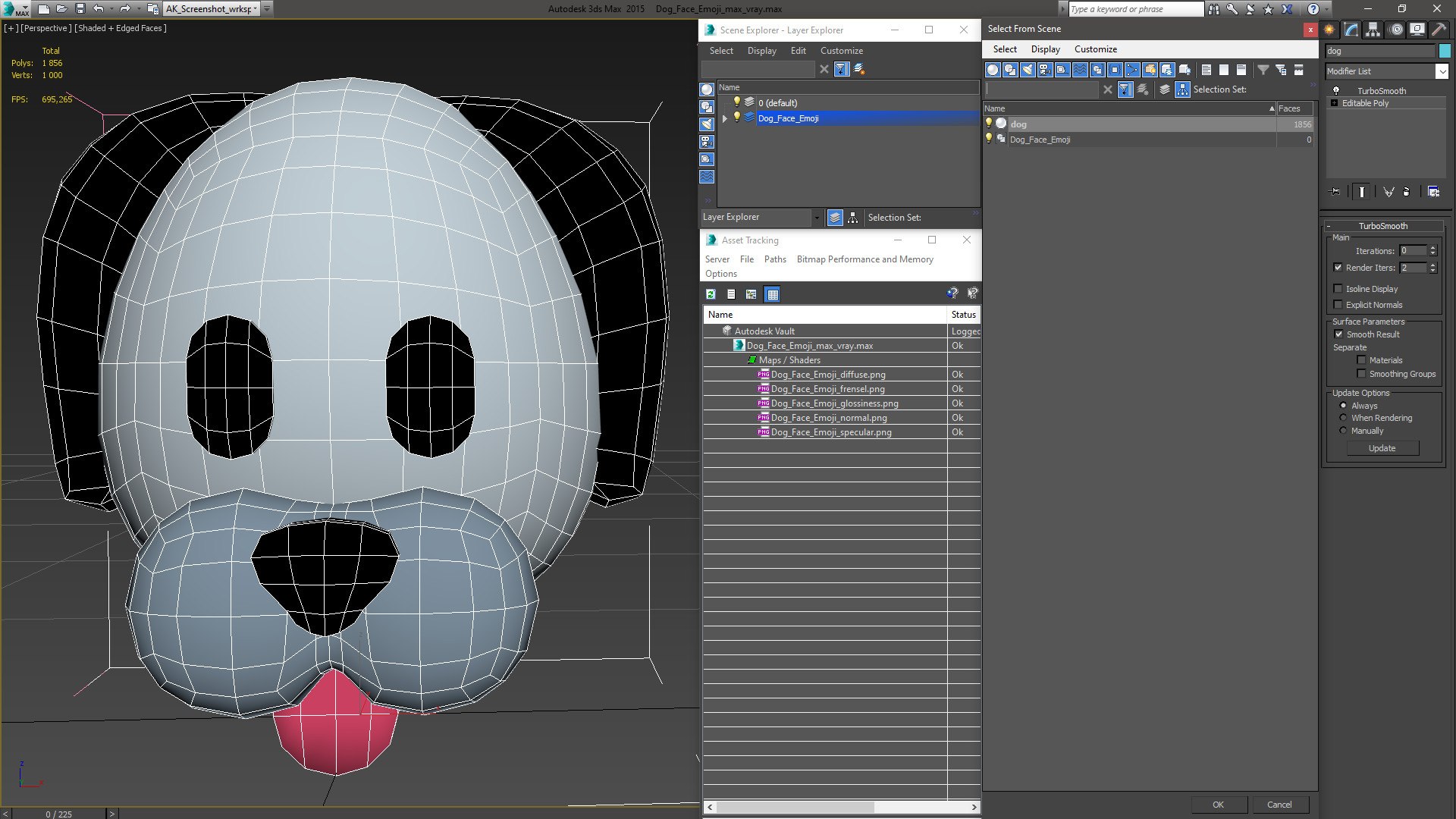 Dog Face Emoji 3D - TurboSquid 1870624