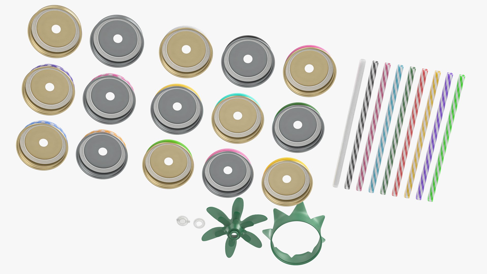 Mason Jar Lids And Addons 3D Model - TurboSquid 2273058