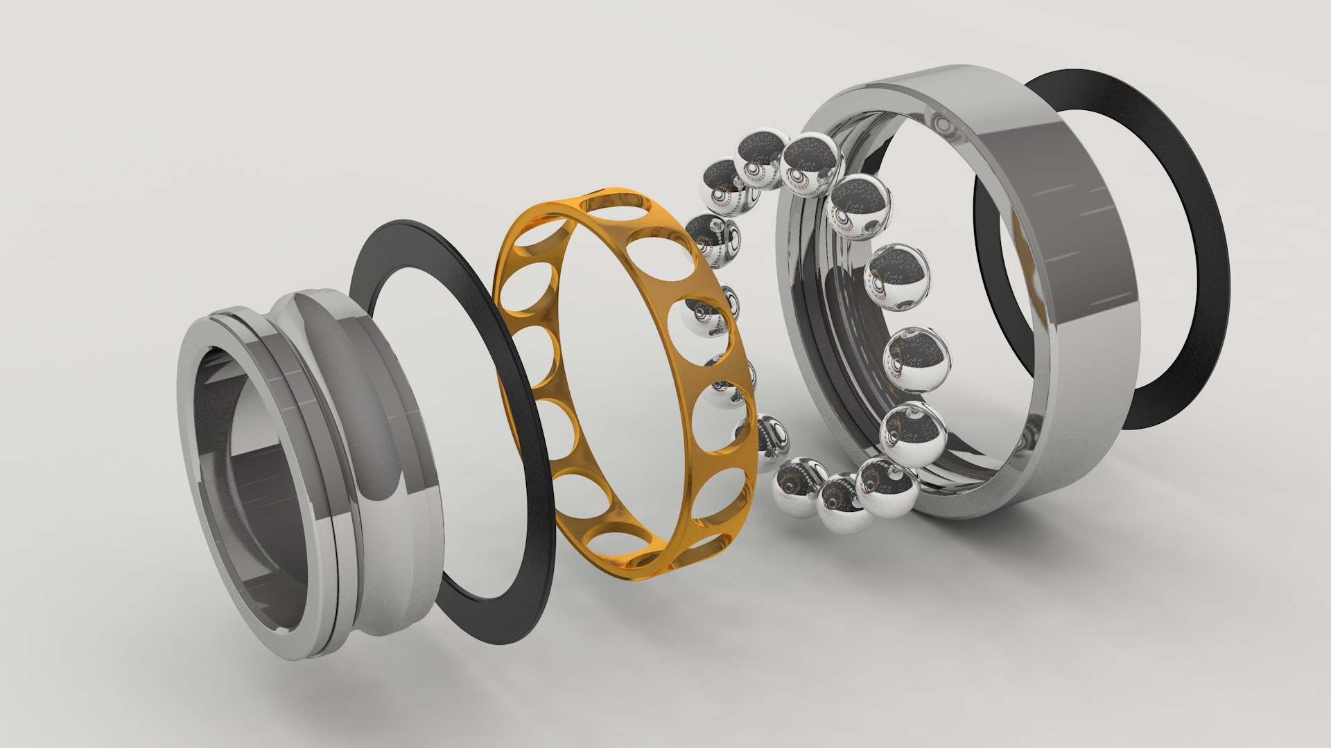 A set of six bearings 3D model - TurboSquid 1785126