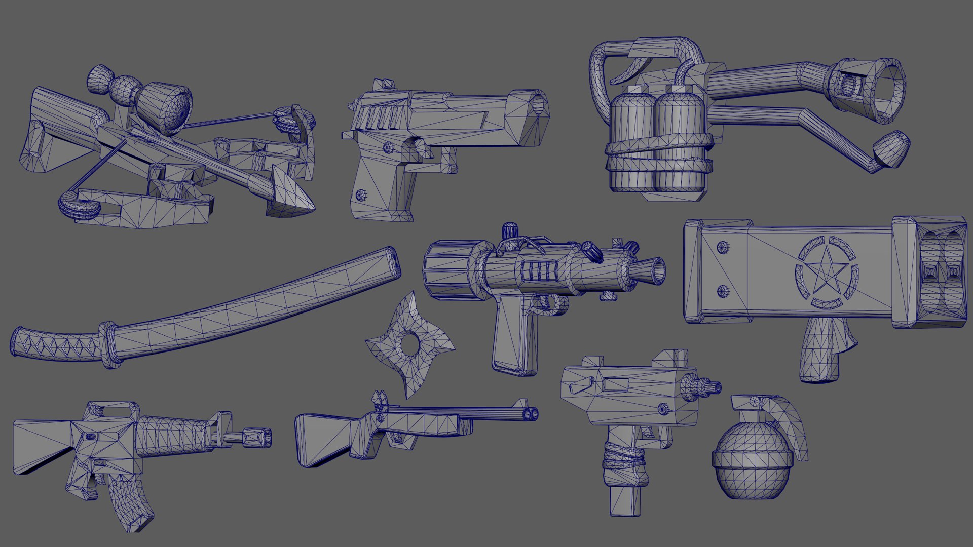 3D Hypercasual Weapon Props Pack Low-poly 3D Model - TurboSquid 2317509