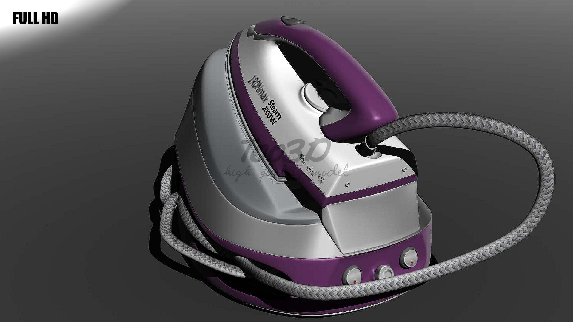 3d iron steam machine model