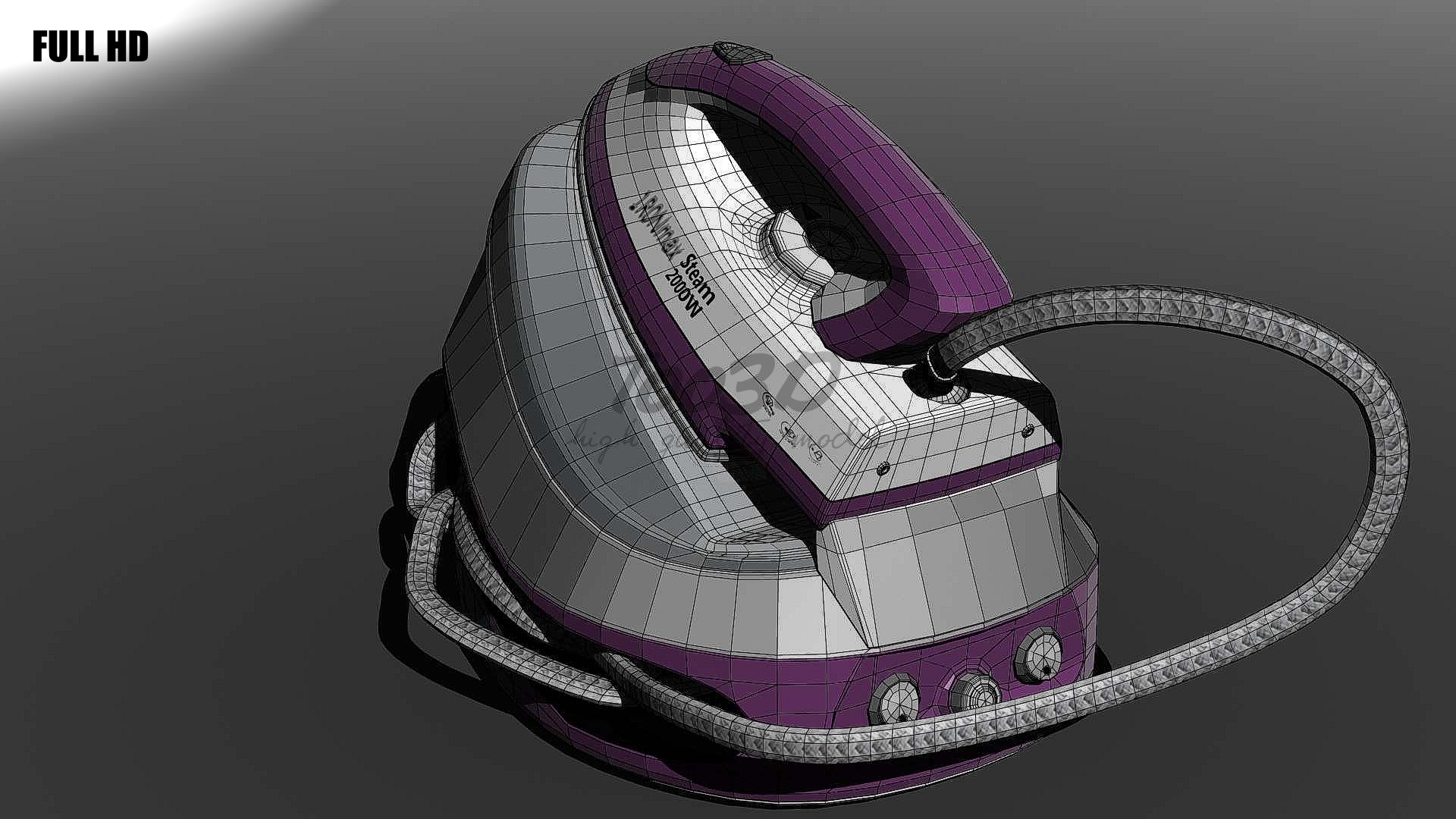 3d iron steam machine model