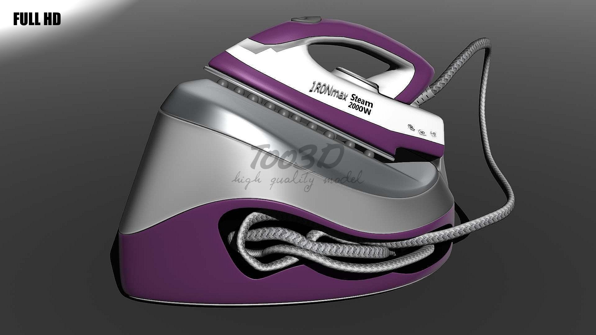 3d iron steam machine model