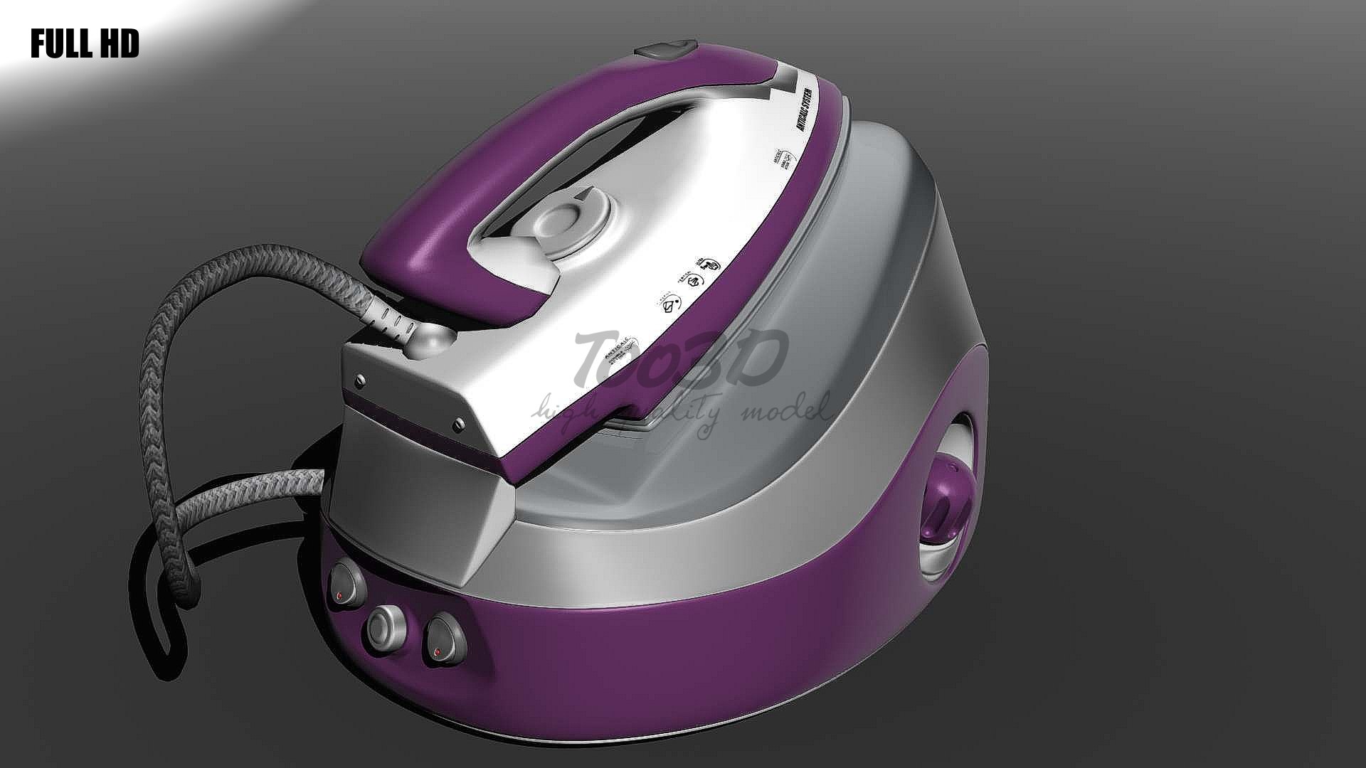 3d iron steam machine model