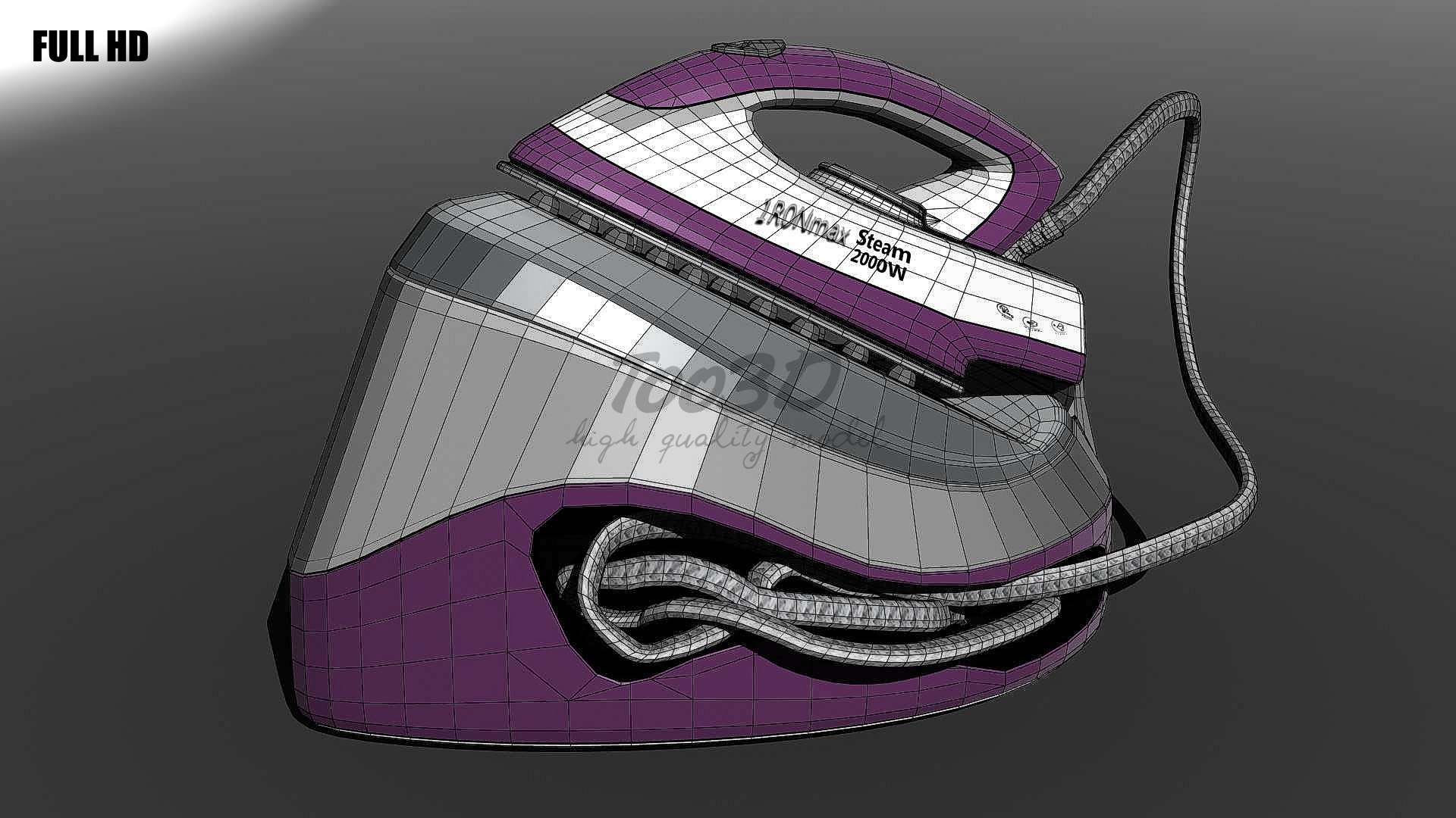 3d iron steam machine model