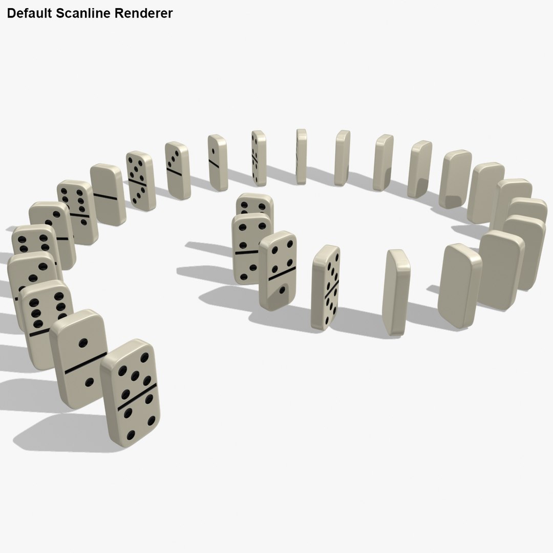 3ds max realistic dominoes pose 3