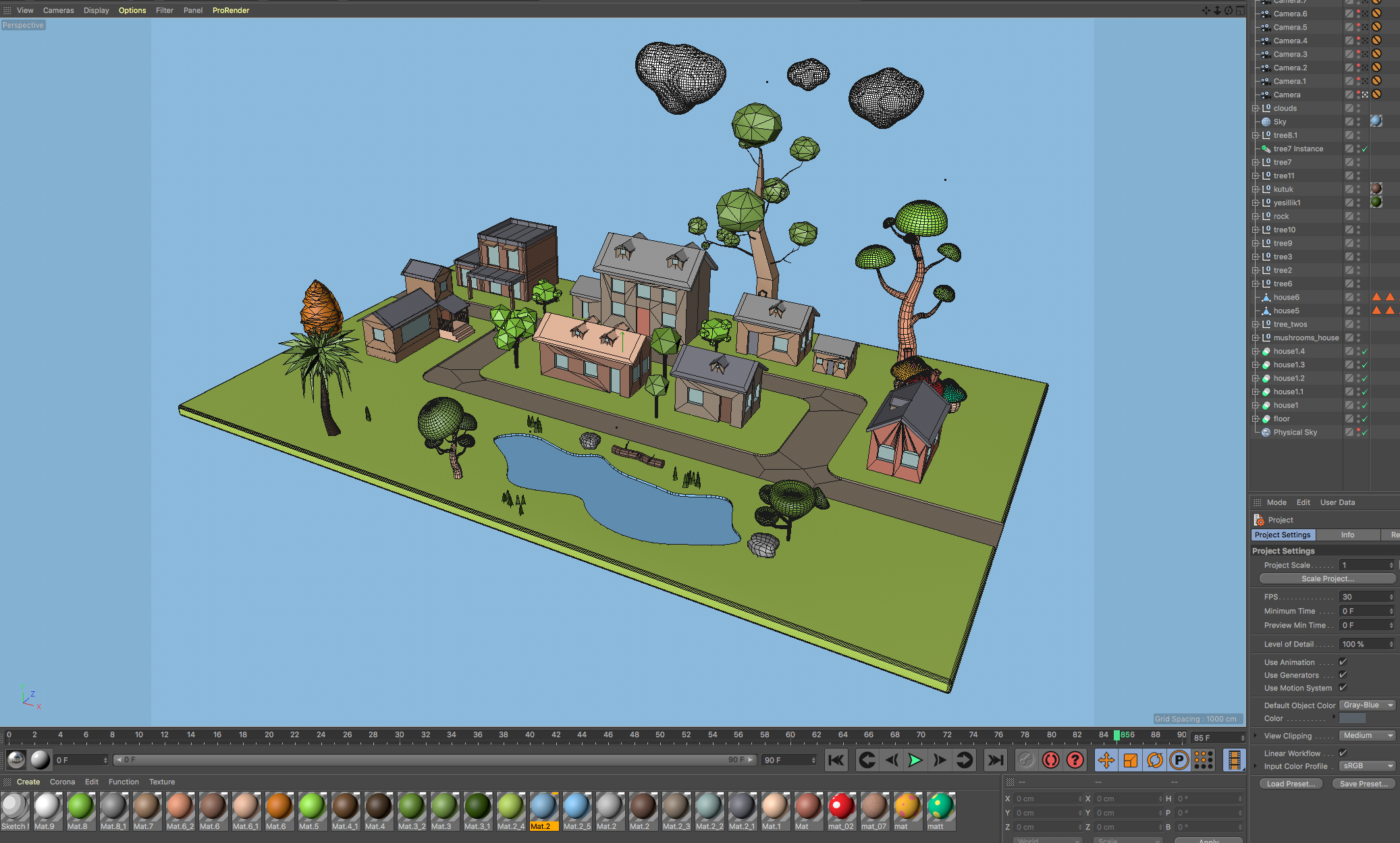 Modeled toon town cartoon trees 3D model - TurboSquid 1354774