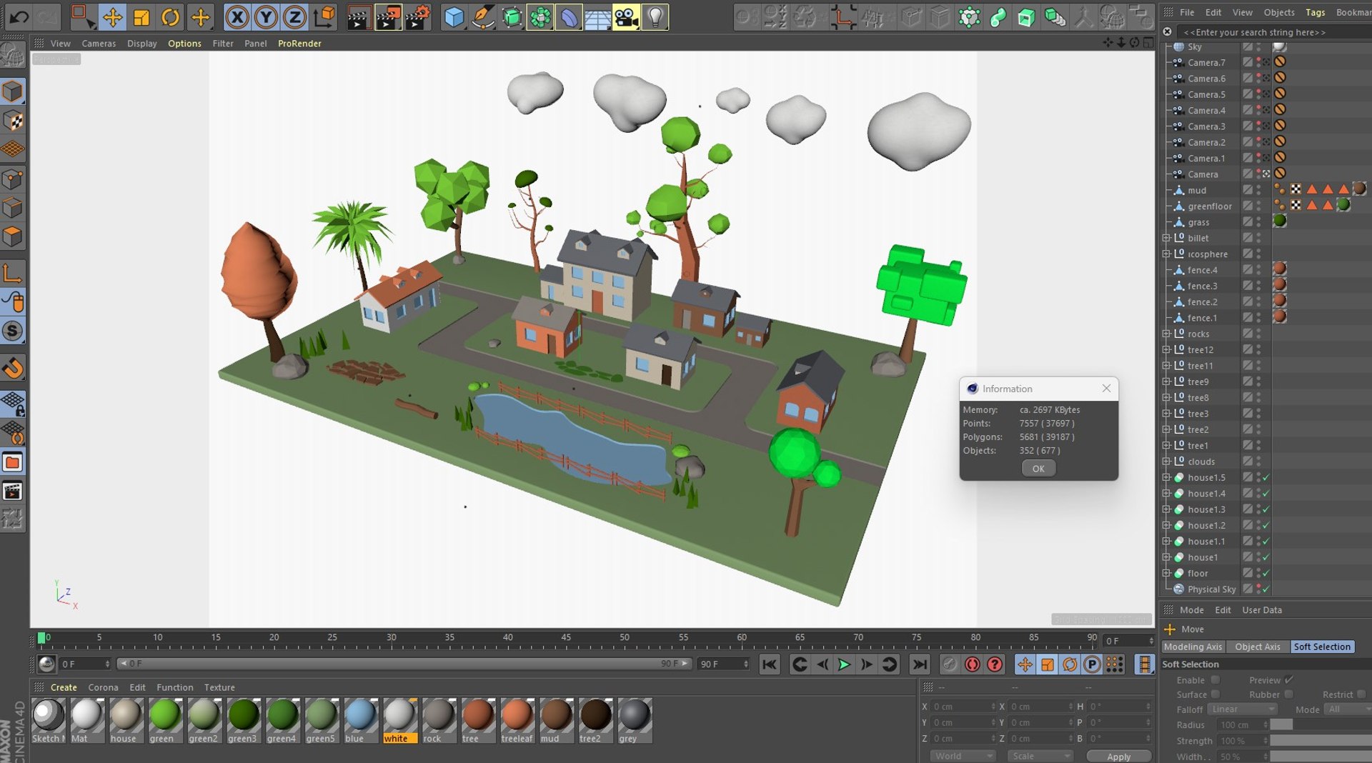 Modeled toon town cartoon trees 3D model - TurboSquid 1354774