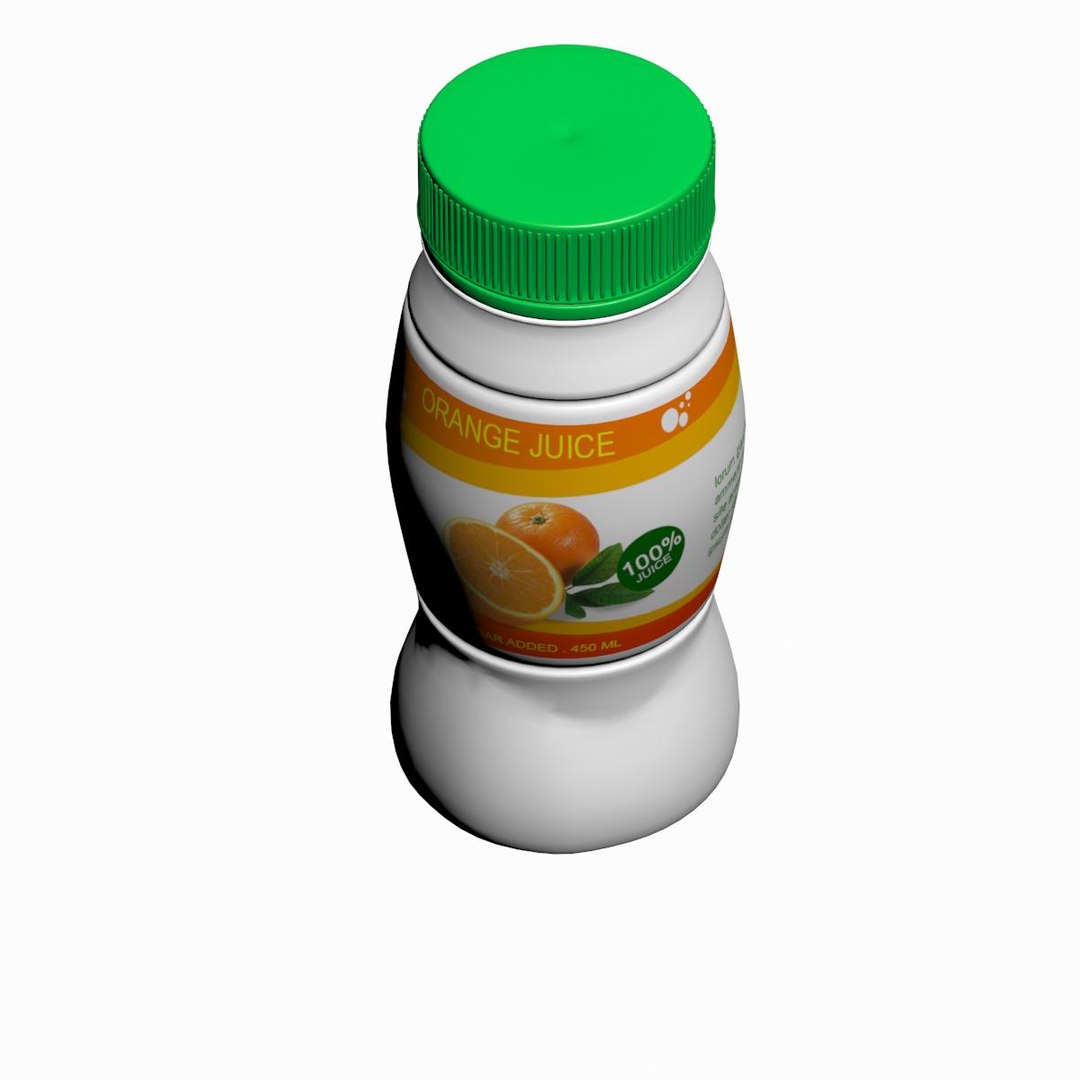Bottle Orange Juice 3d Model