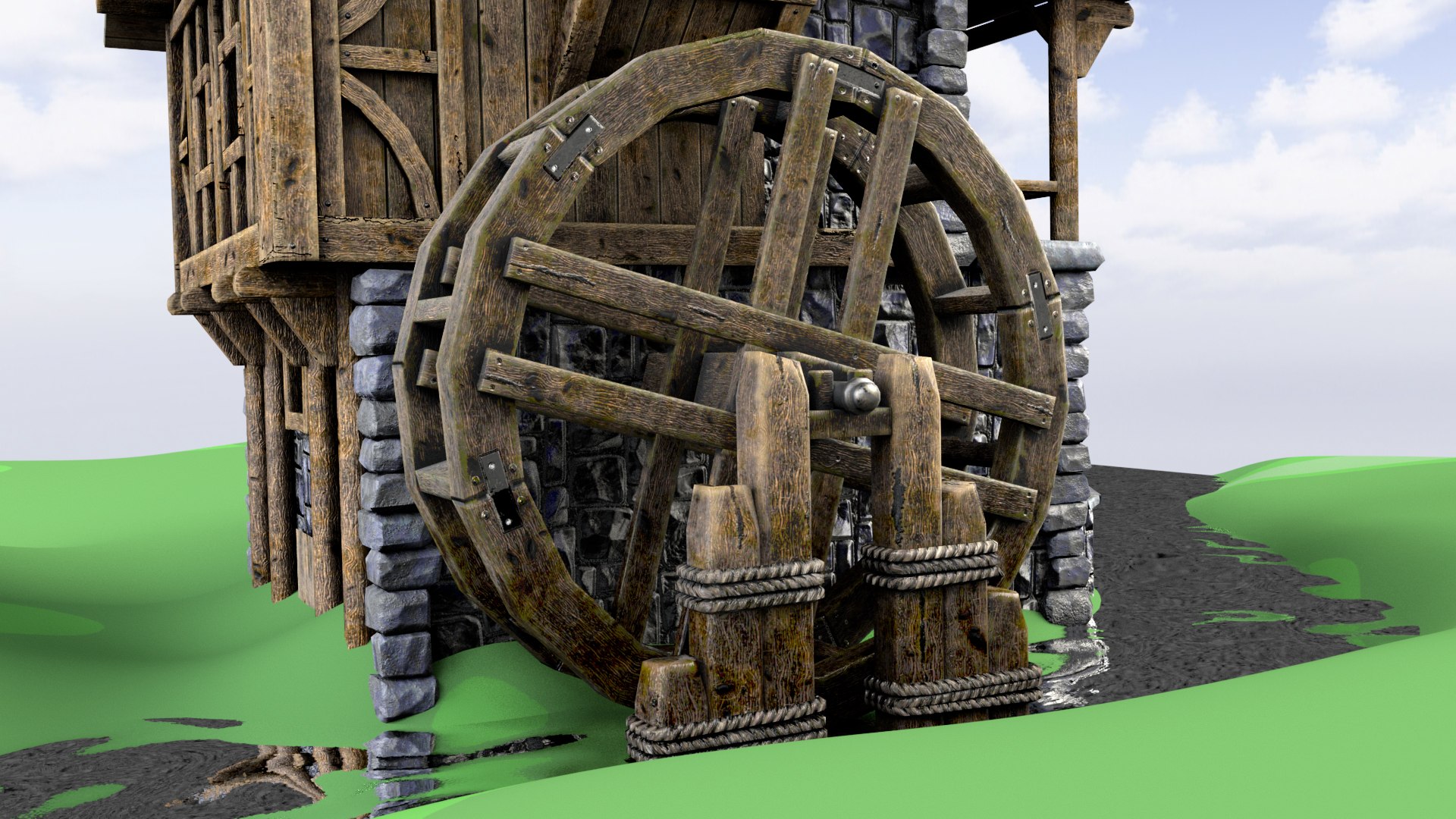 3D Medieval Watermill Model - TurboSquid 1475464