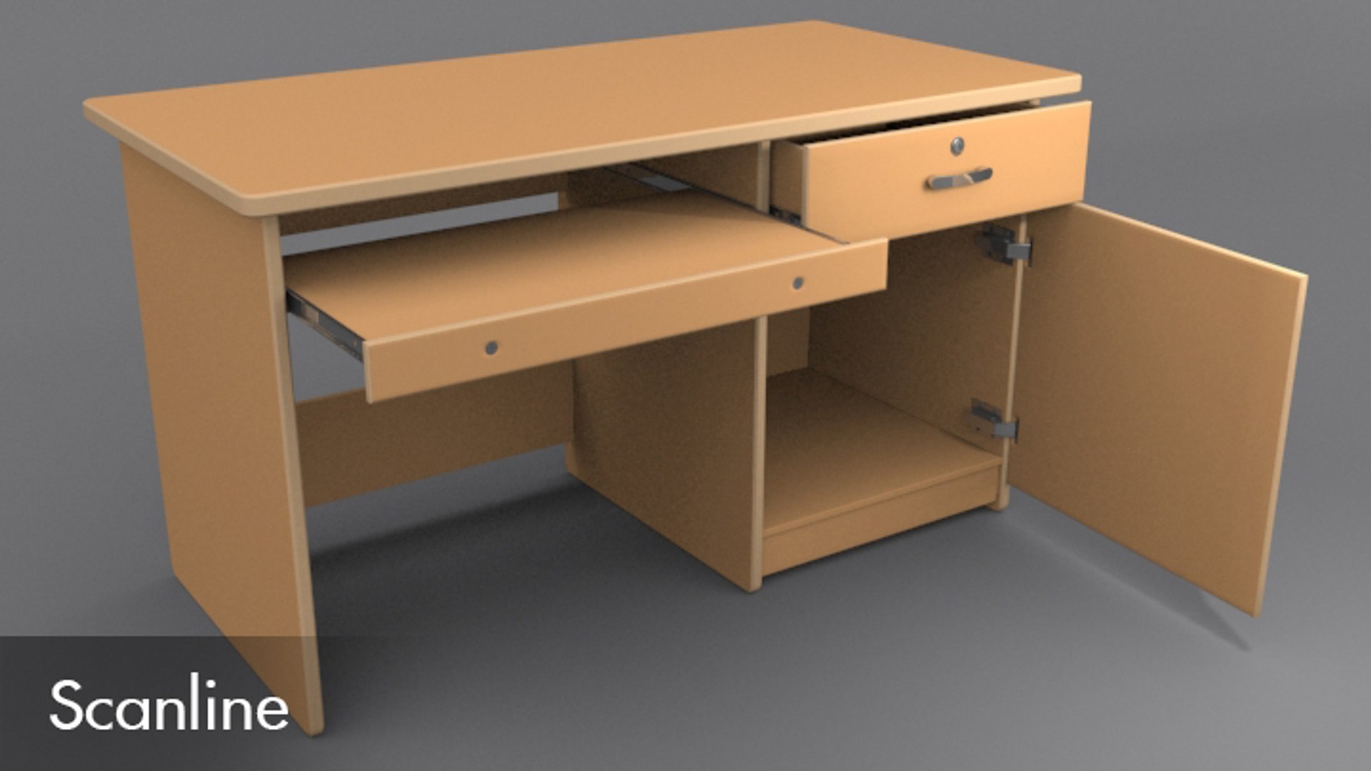 3D Model Work Desk - TurboSquid 1356377