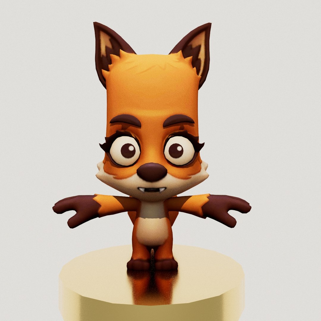 3D Cartoon Zooba Nix 3d Model Rigged Ready For Games Low-poly 3D Model ...