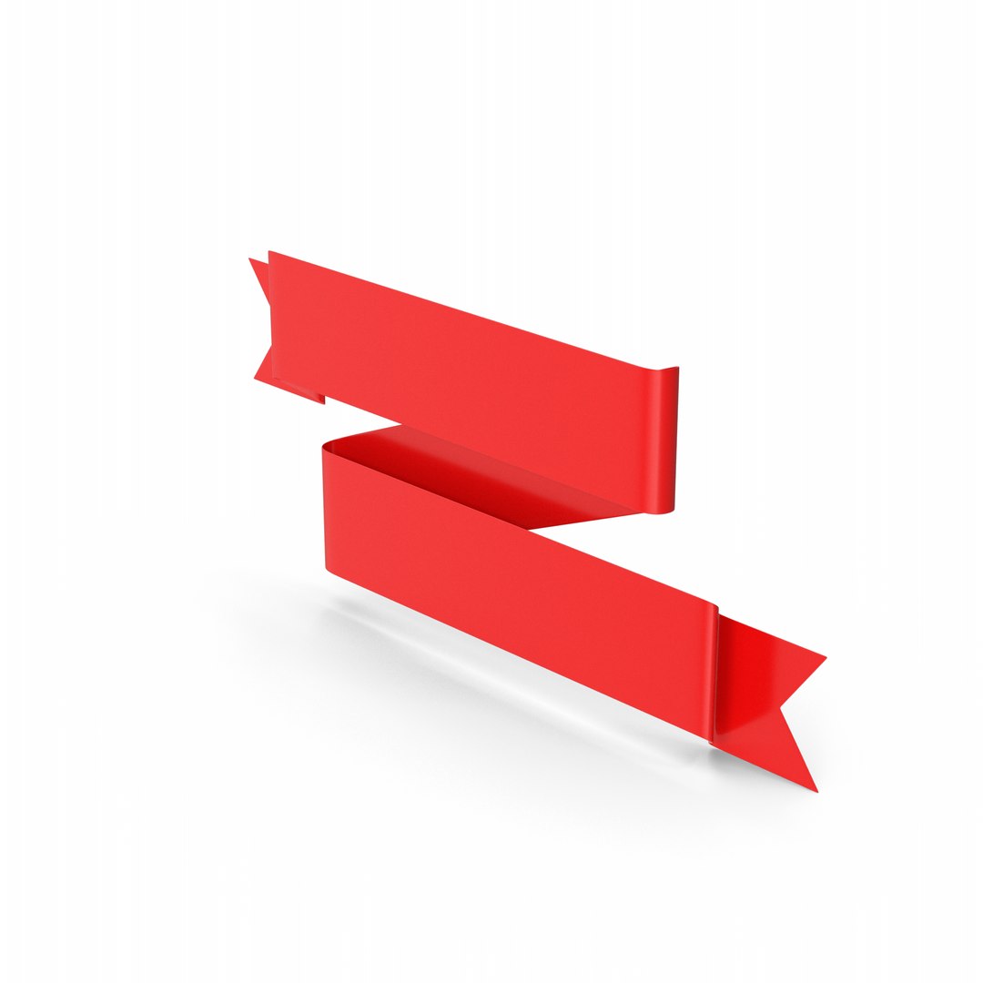 Red Ribbon Label 3D Model - TurboSquid 2302424