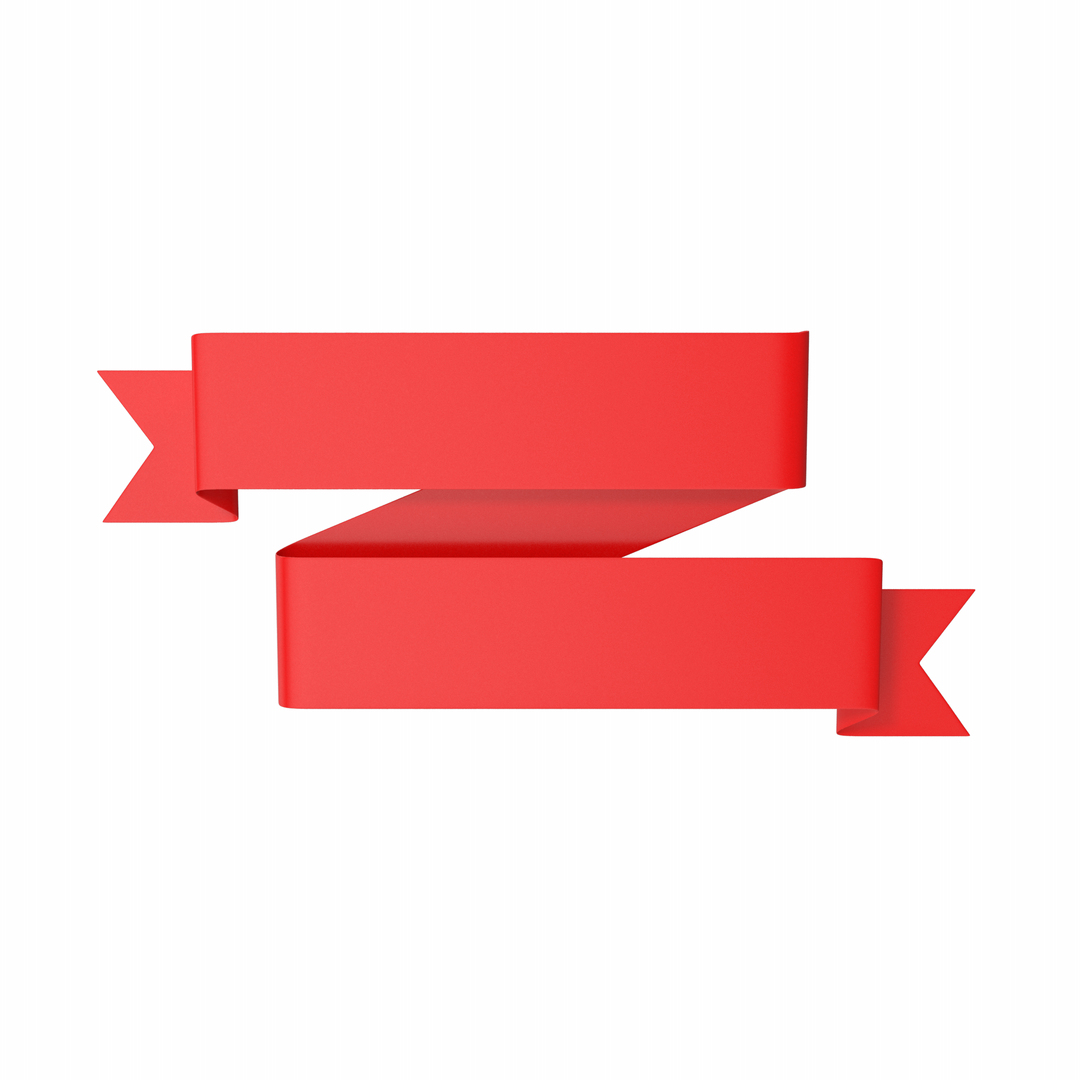 Red Ribbon Label 3D Model - TurboSquid 2302424