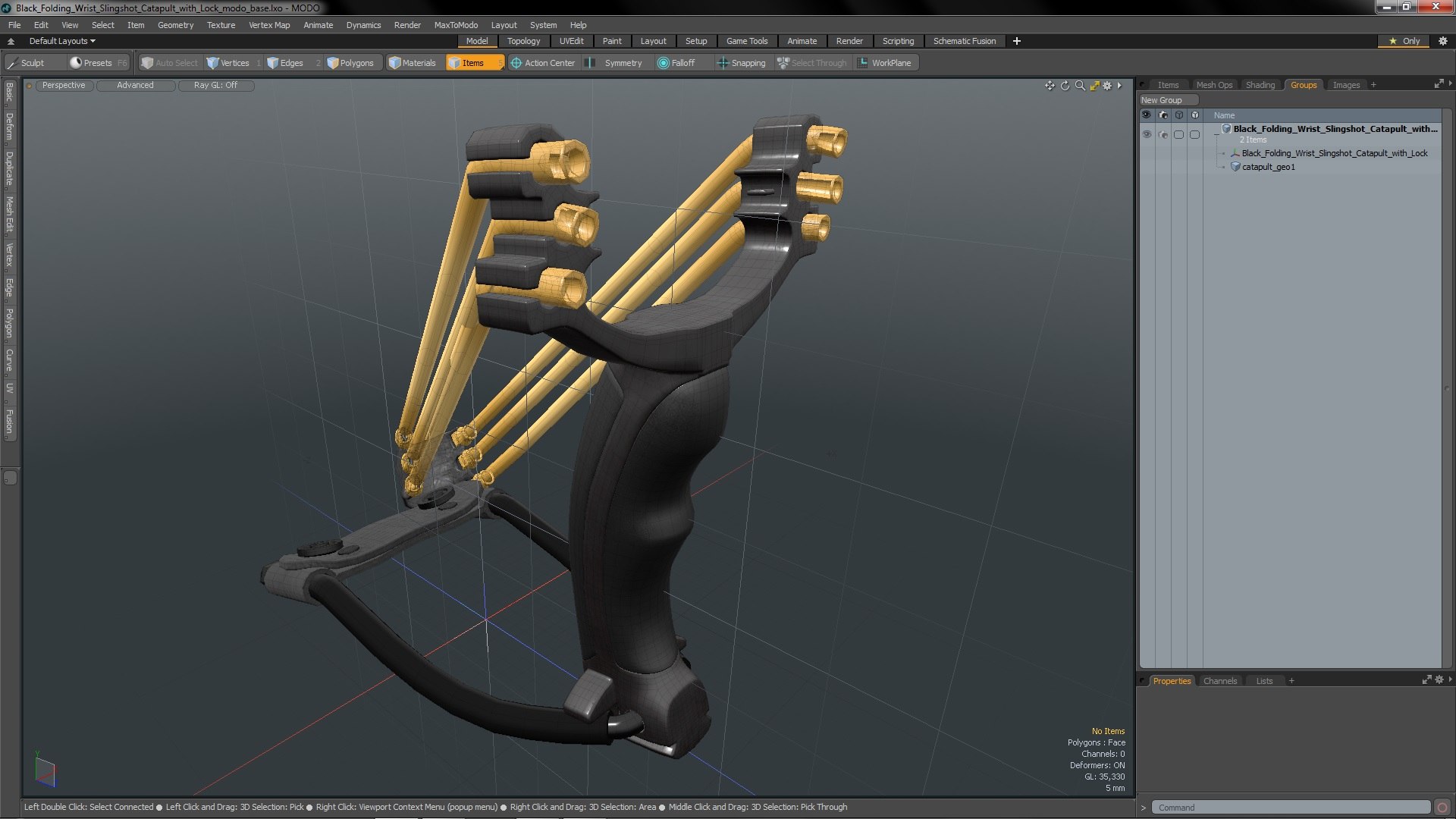 3D Black Folding Wrist Slingshot Catapult With Lock Model - TurboSquid ...