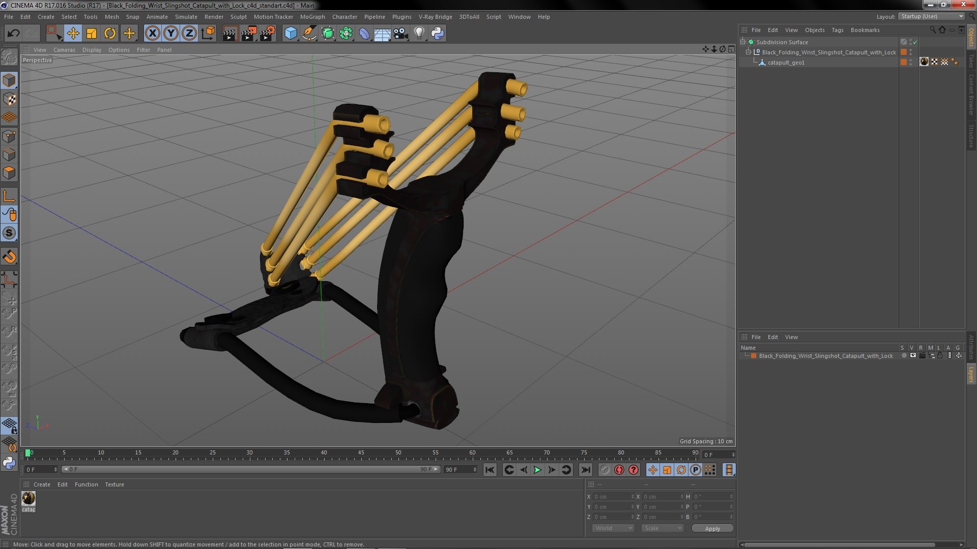 3D Black Folding Wrist Slingshot Catapult With Lock Model - TurboSquid ...