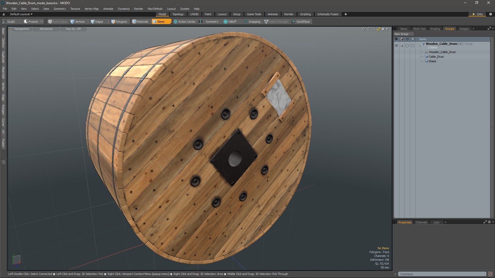 3D Wooden Cable Drum Model - TurboSquid 2268687
