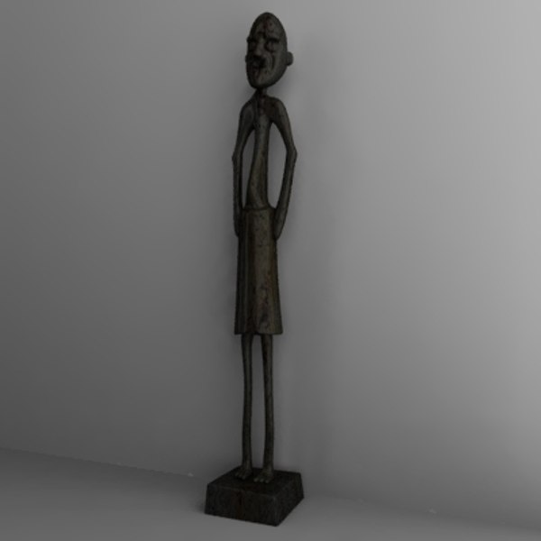 3d model 8 statuettes statues