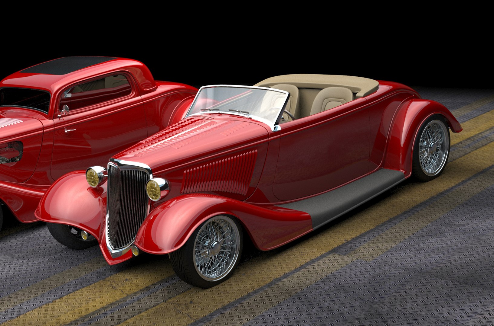 Hot Rod 1933 Custom Roadster 3D Model - TurboSquid 1967930