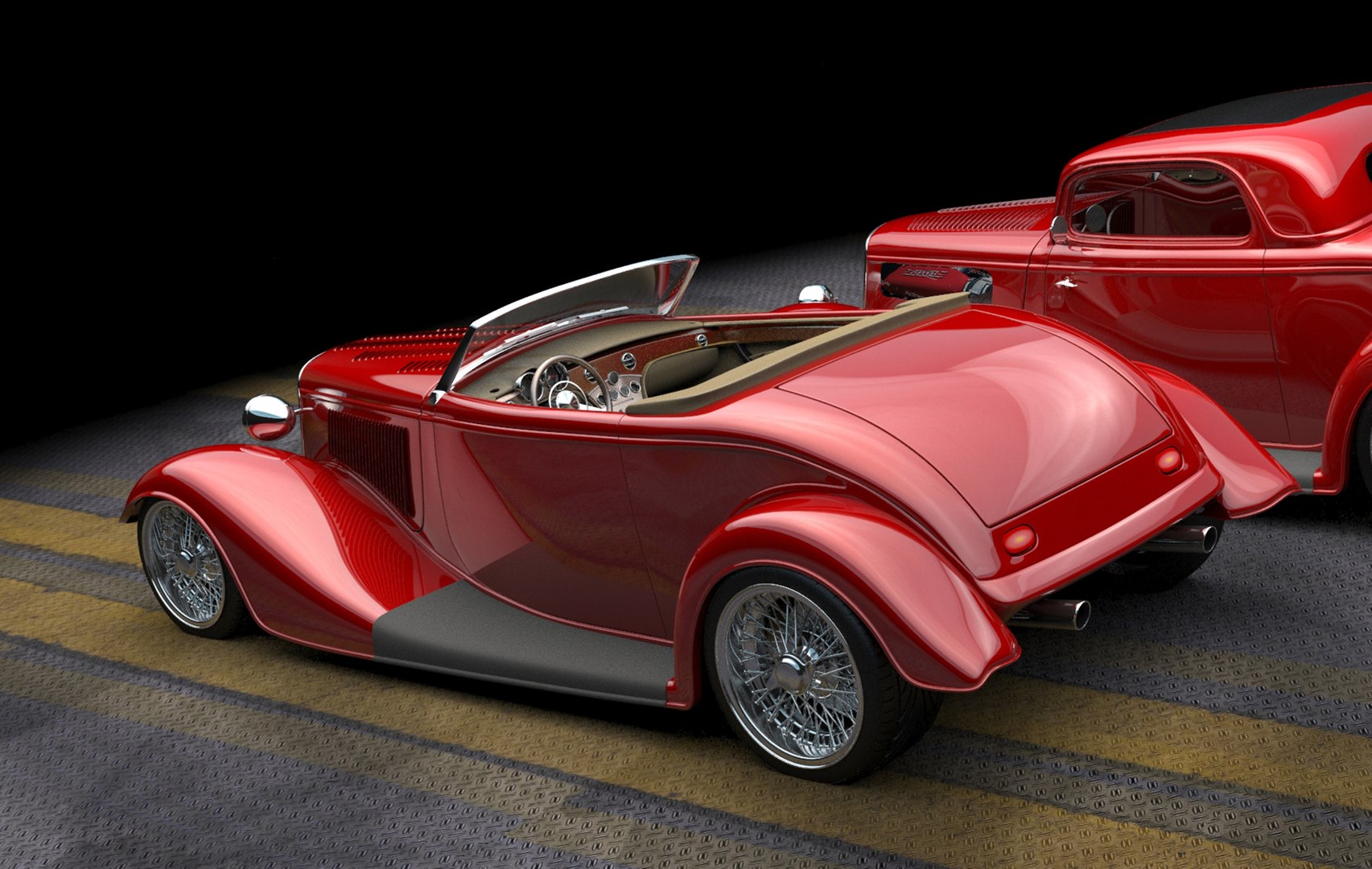 Hot Rod 1933 Custom Roadster 3D Model - TurboSquid 1967930