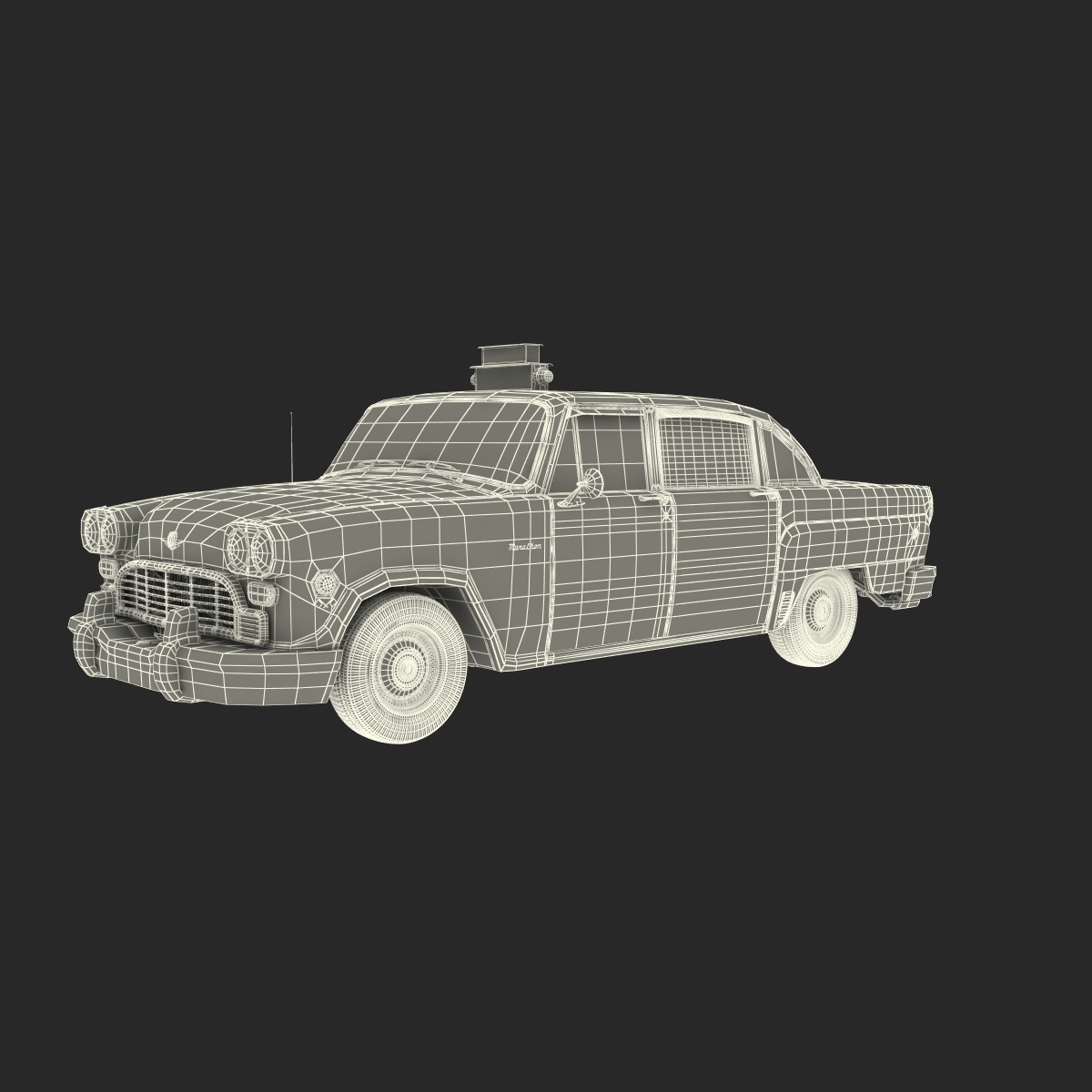 checker taxicab 1982 rigged 3d max