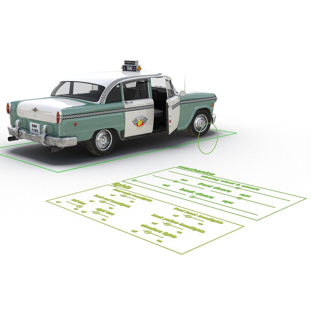 checker taxicab 1982 rigged 3d max