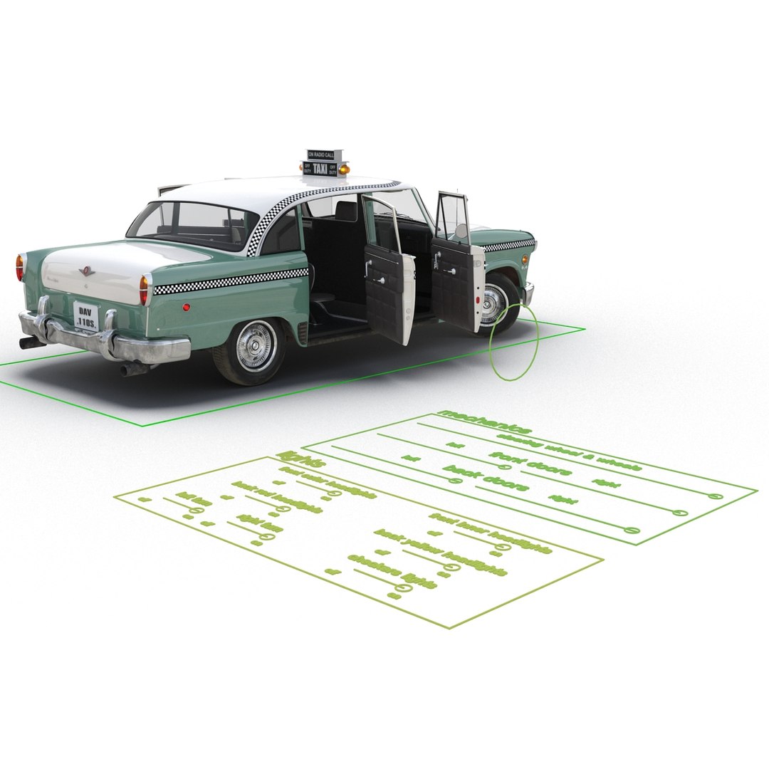 checker taxicab 1982 rigged 3d max