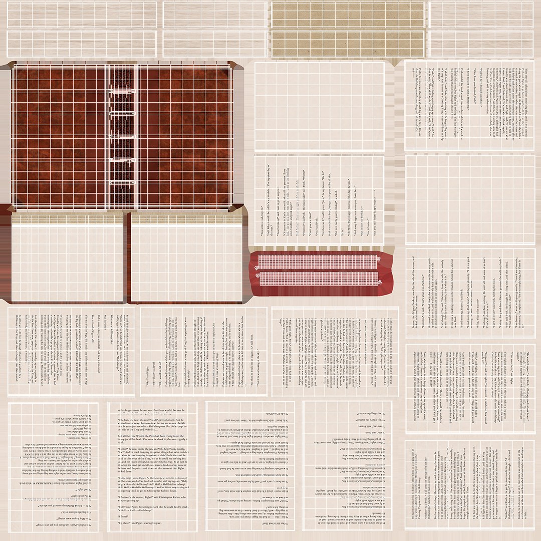 3D Model Open Hardcover Book English Text Red - TurboSquid 2246343