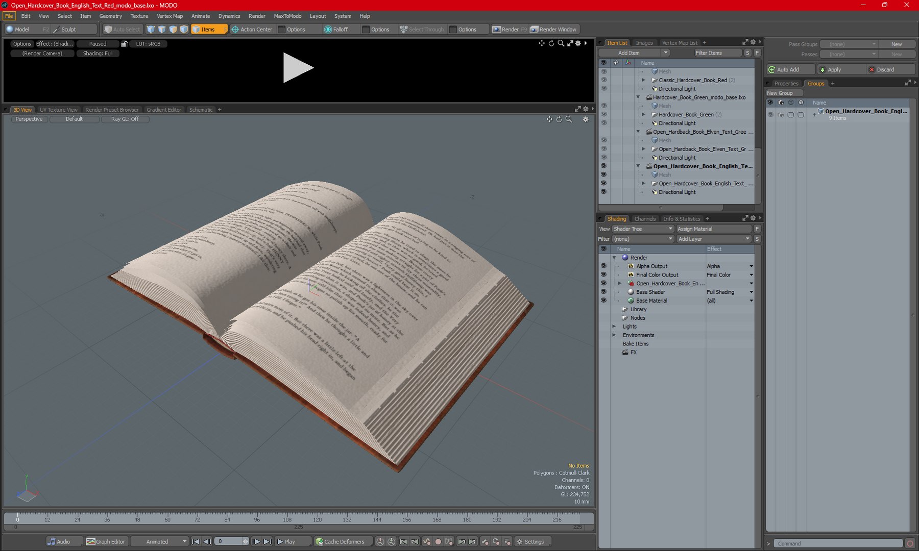 3D Model Open Hardcover Book English Text Red - TurboSquid 2246343