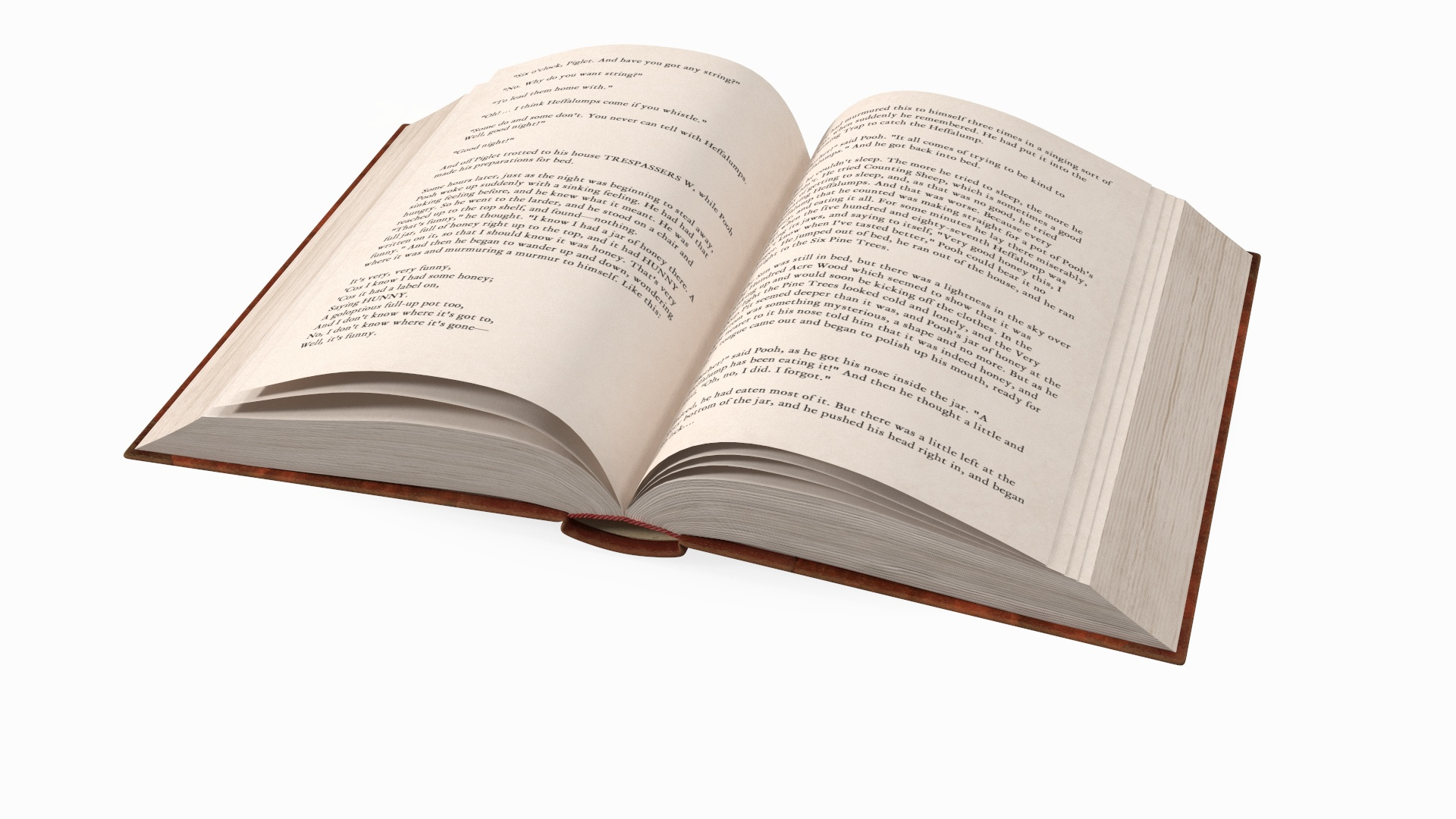 3D Model Open Hardcover Book English Text Red - TurboSquid 2246343