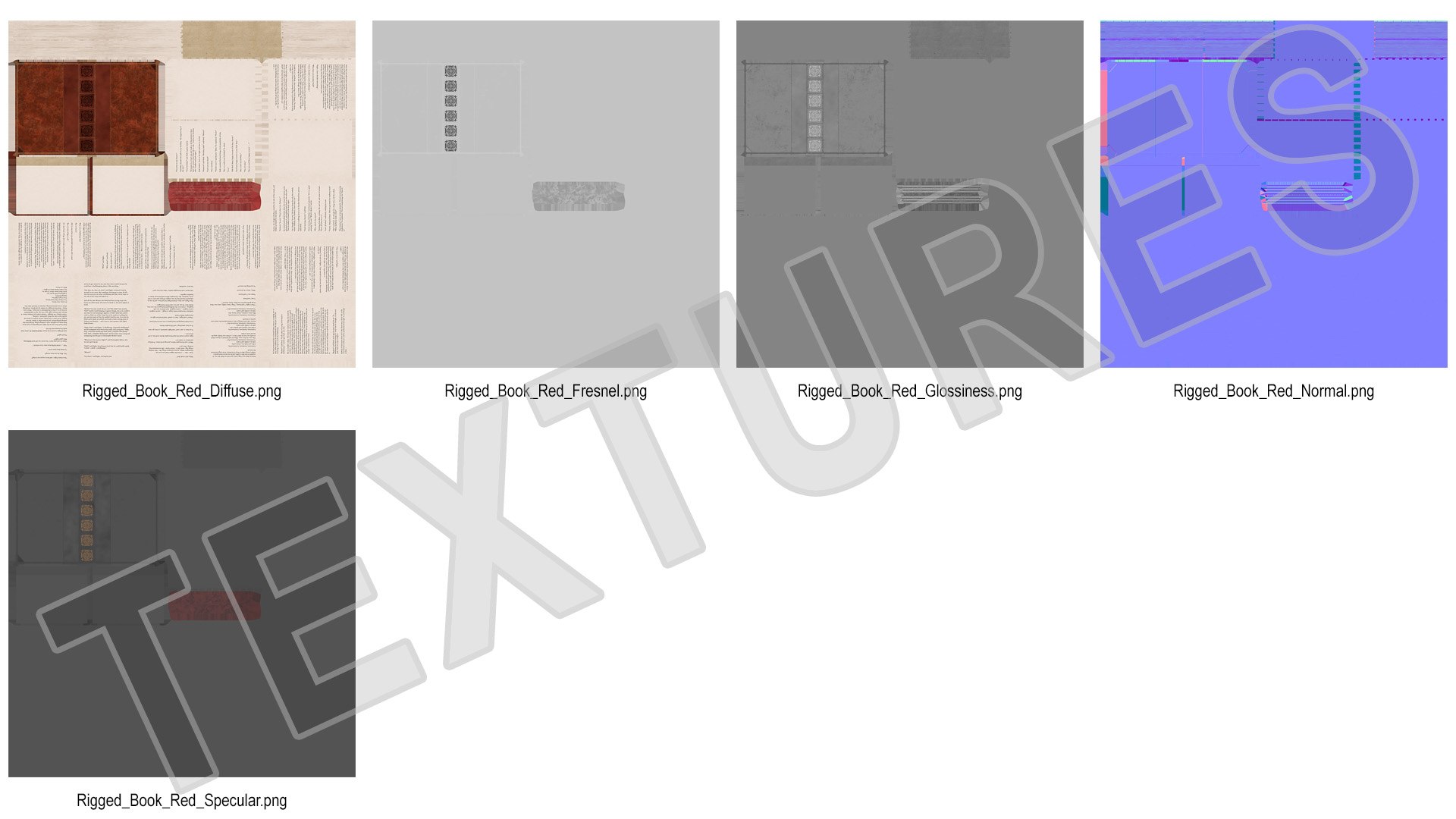 3D Model Open Hardcover Book English Text Red - TurboSquid 2246343