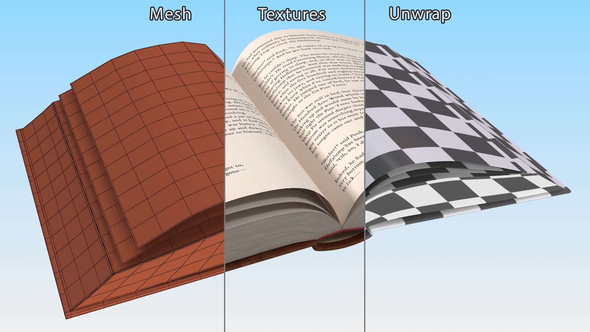 3D Model Open Hardcover Book English Text Red - TurboSquid 2246343