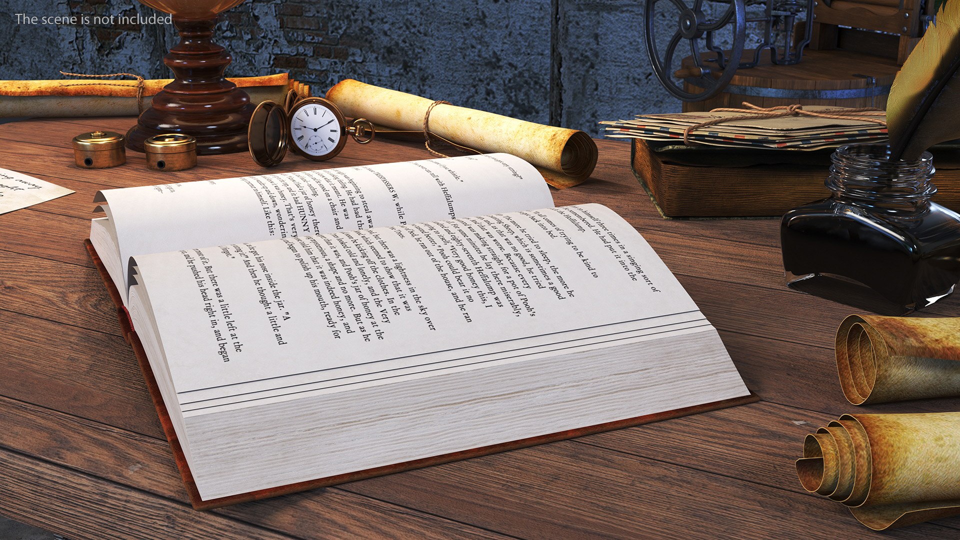 3D Model Open Hardcover Book English Text Red - TurboSquid 2246343