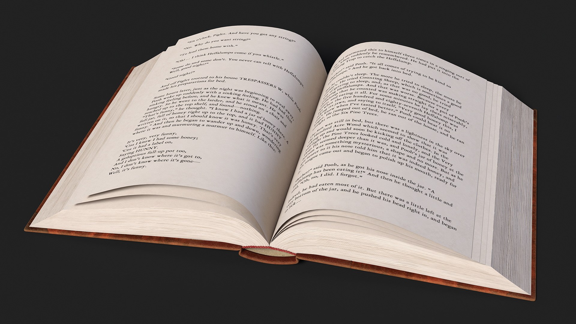 3D Model Open Hardcover Book English Text Red - TurboSquid 2246343